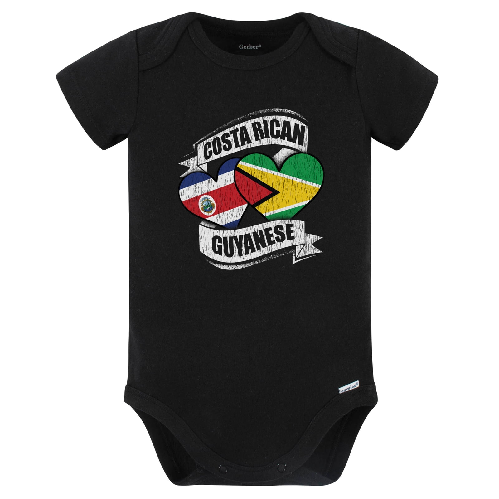 Luvly Costa Rican Guyanese Hearts Costa Rica Guyana Flags Baby Bodysuit ...