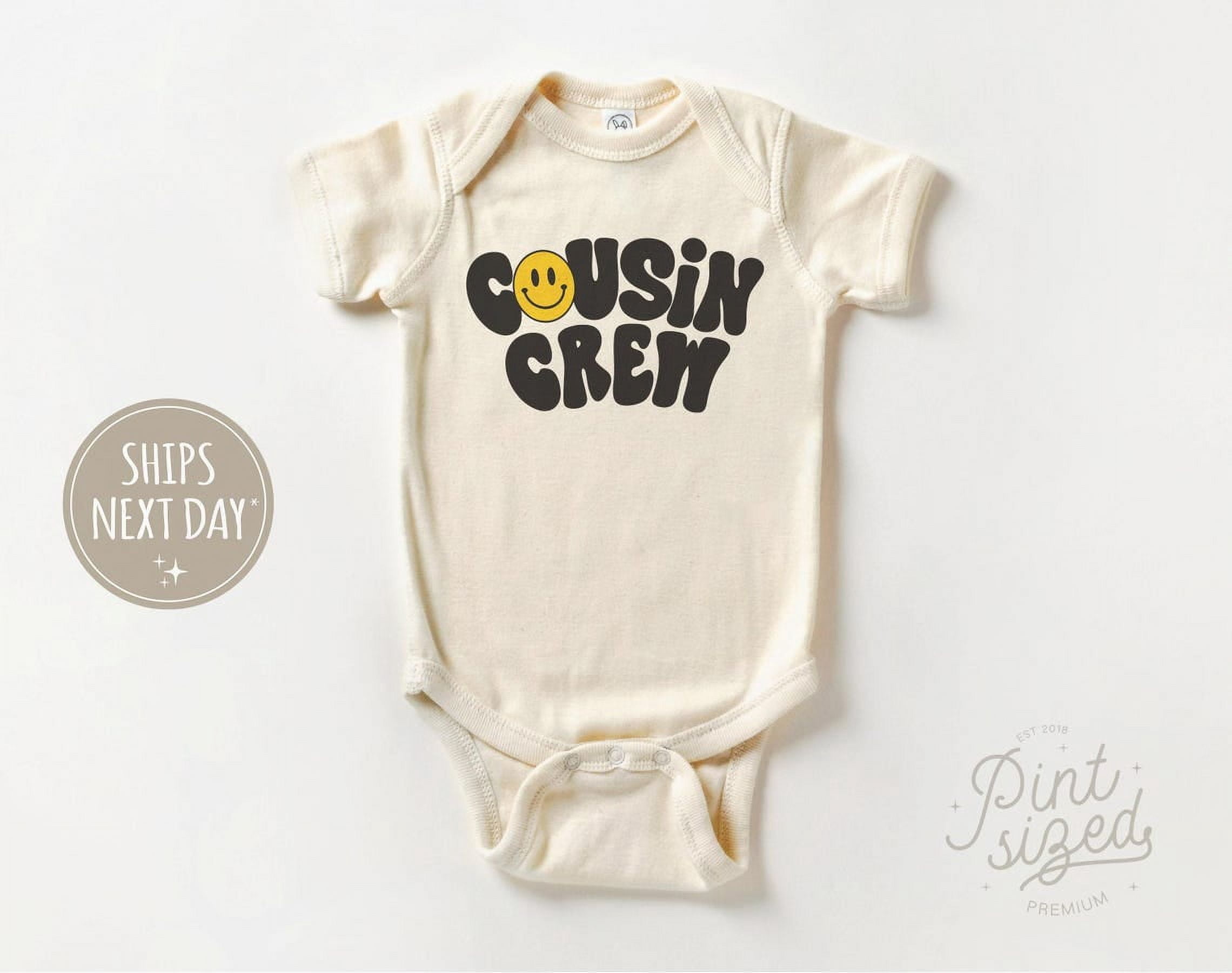 Luvly Cousin Crew Smiley Face - Retro Cousin Club Bodysuit - Cute ...