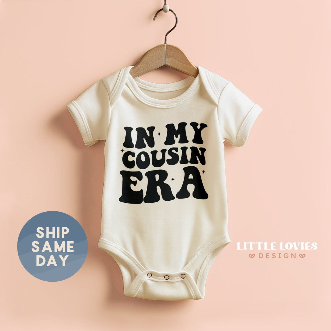 Luvly In My Cousin Era Onesies® Brand Cute Cousin Pregnancy Reveal Bodysuit Matching Cousins