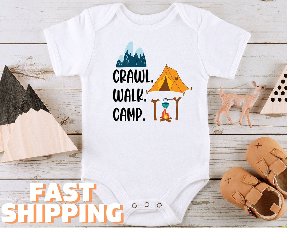 Luvly Crawl Walk Camp Onesies® Brand Camping Baby Onesies Cute ...