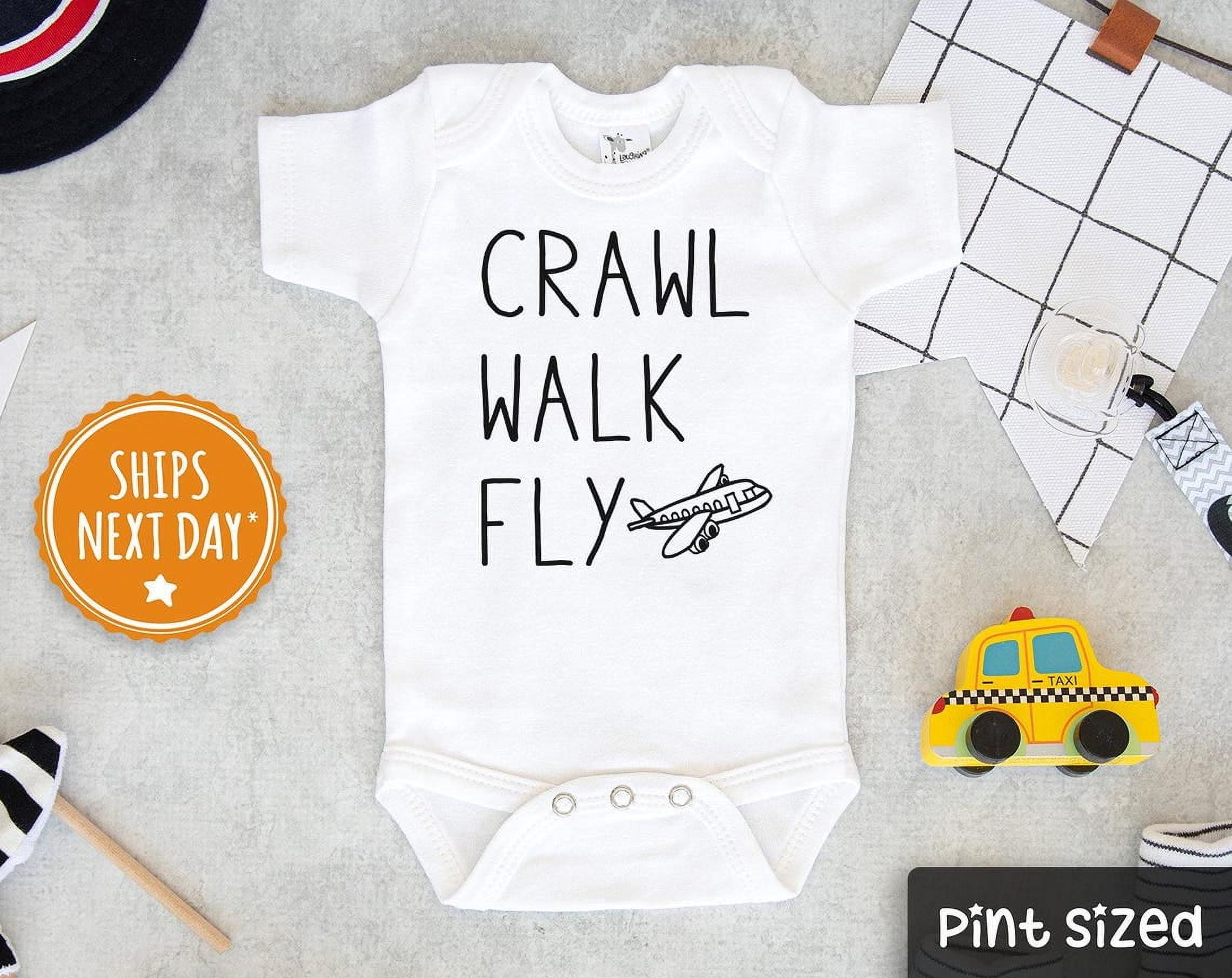 Luvly Crawl - Walk - Fly Baby - Cute Co Pilot Bodysuit - Airplane Baby ...