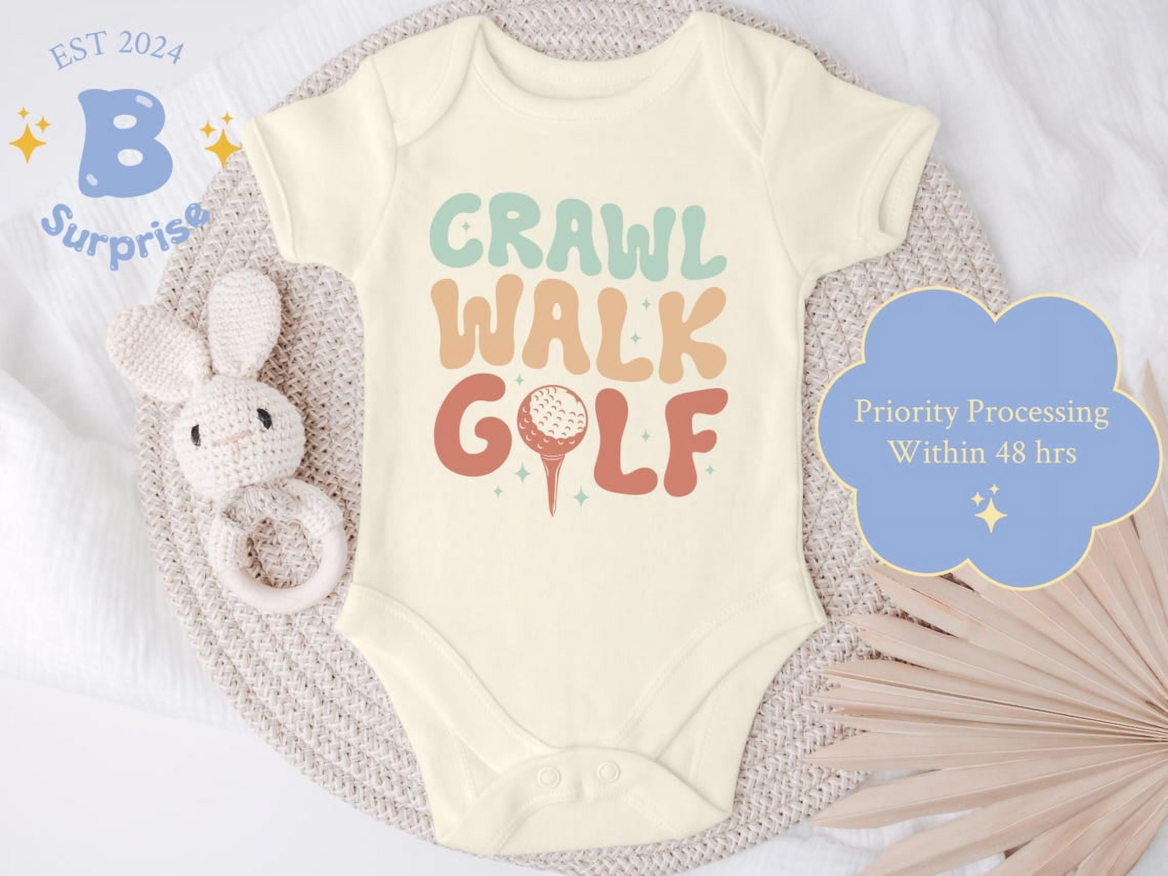 Luvly Crawl Walk Golf Baby - Retro Golf Bodysuit, Sports Gift For Golf ...