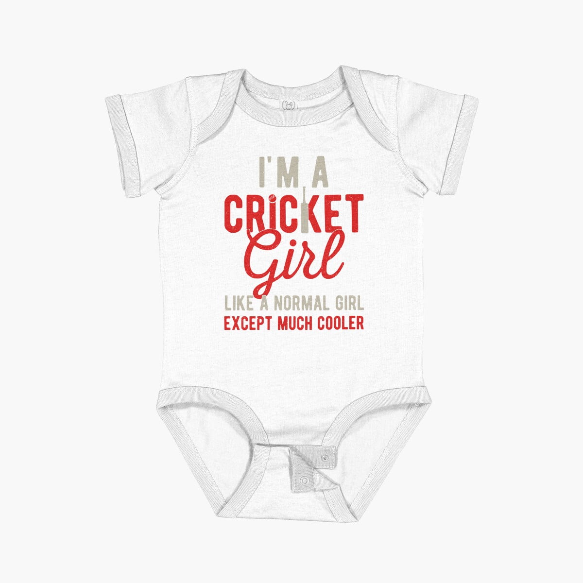 Luvly Cricket Girl Short Sleeve Baby One-Piece, New Born, Baby Shower ...