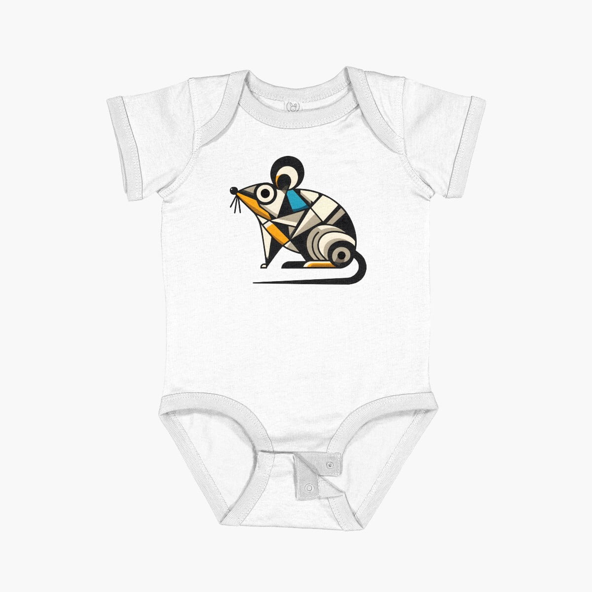 Luvly Cubist Mouse Short Sleeve Baby One-Piece, New Born, Baby Shower ...