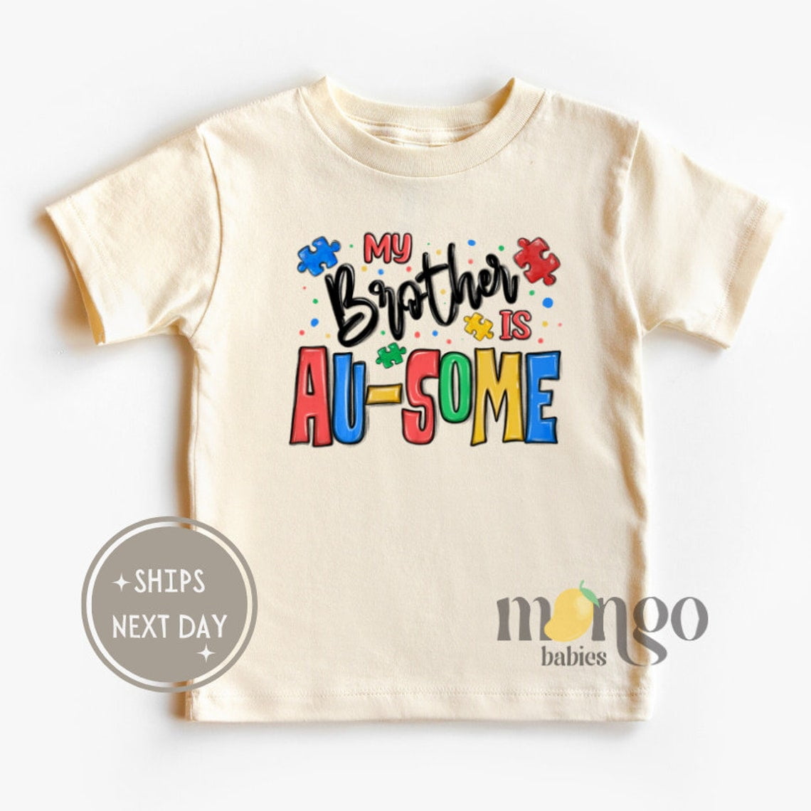 Luvly Cute Autistic Supporter Kids Tshirt My Brother Au-Some Autistic ...