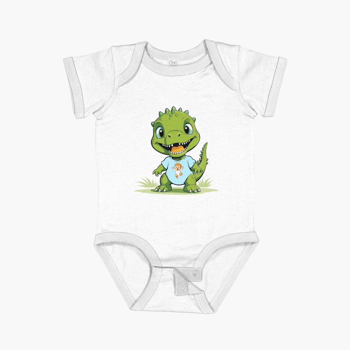 Luvly Cute Baby Dino Short Sleeve Baby One-Piece, New Born, Baby Shower ...