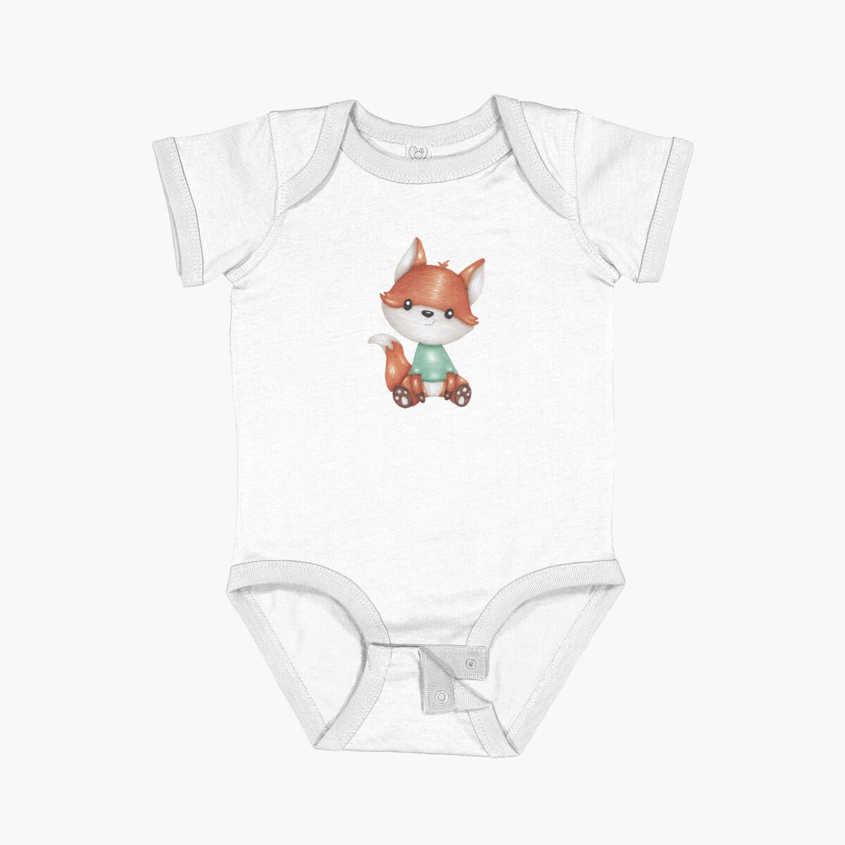 Luvly Cute Baby Fox Short Sleeve Baby One-Piece, New Born, Baby Shower ...