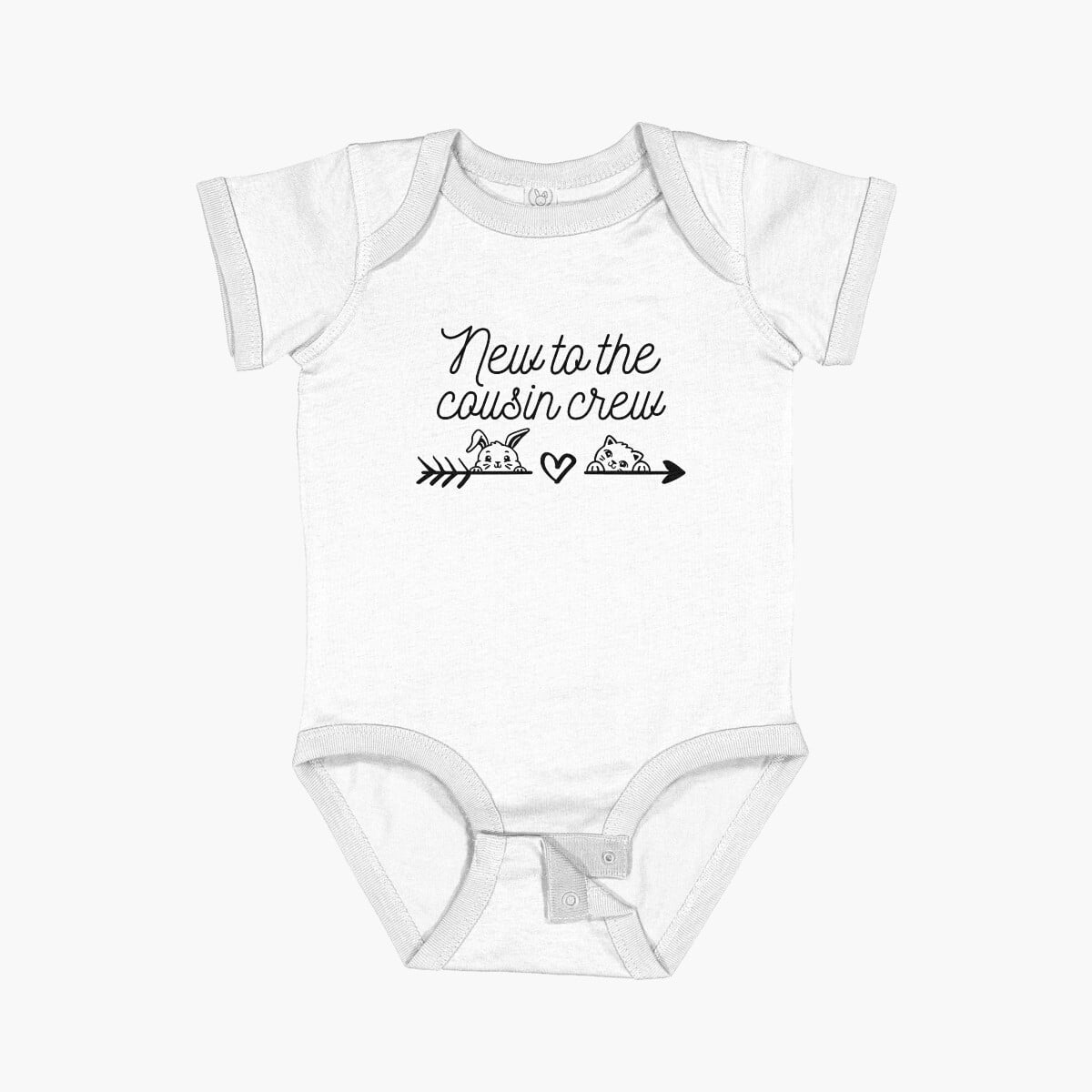 Luvly Cute Baby Onesie Sayings | New To The Cousin Crew Short Sleeve Baby One-Piece, New Born ...