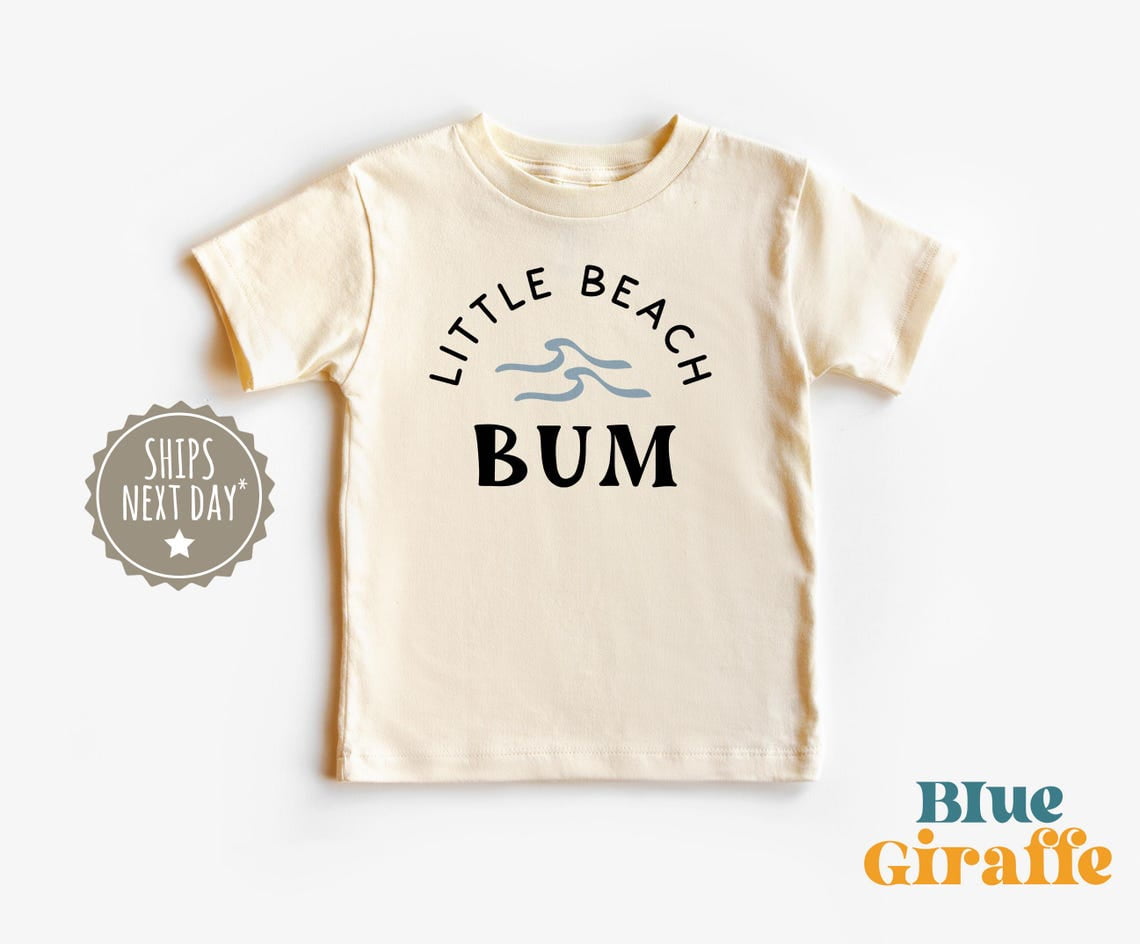 Luvly Cute Beach Bum Kids Tee - Retro Summer Toddler Shirt - Summer ...