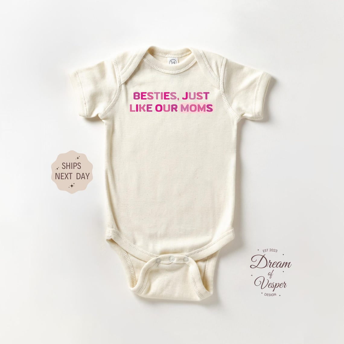 Luvly Cute Besties Just Like Our Moms, Newborn Baby Bodysuit, Best Friends Newborn, Matching ...