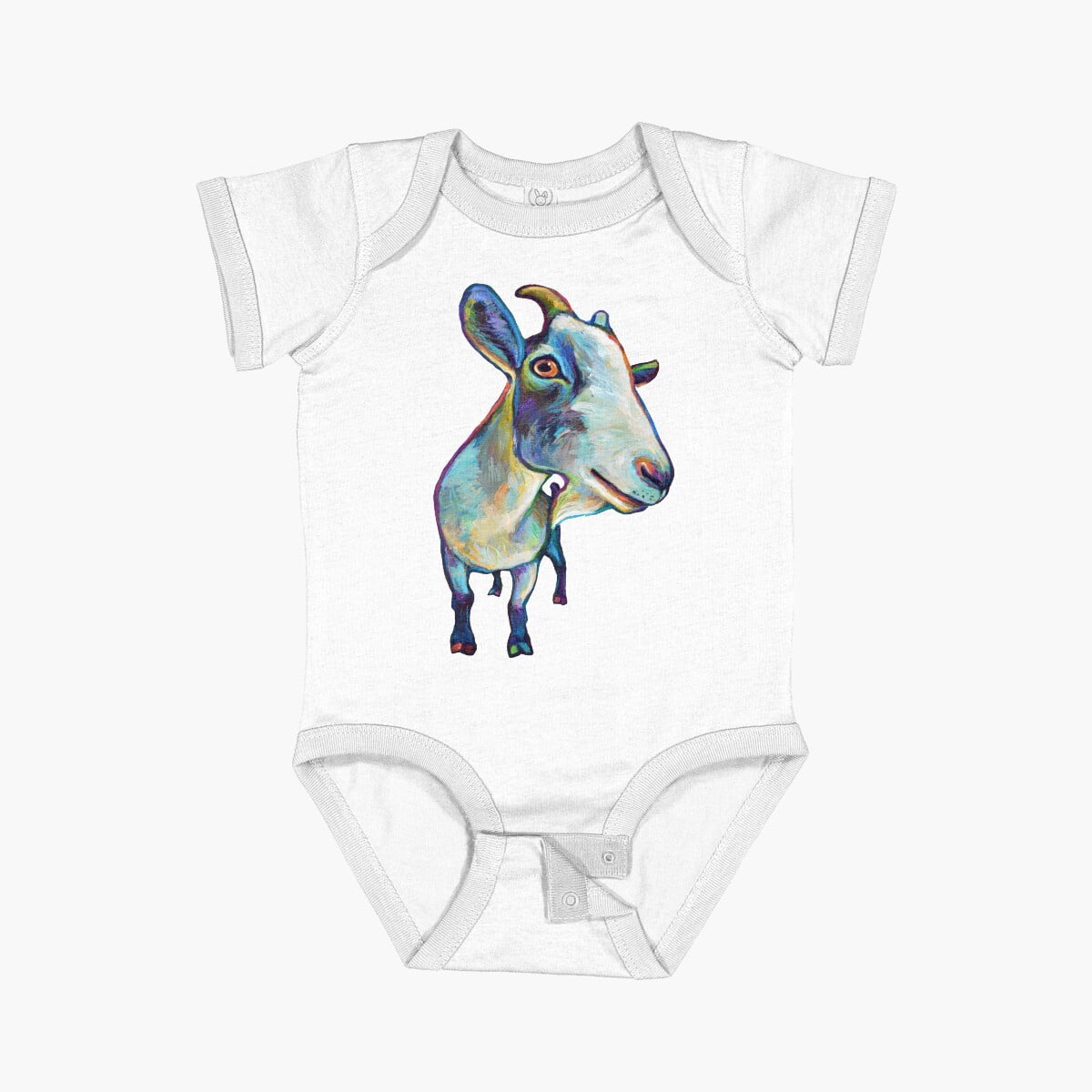 Luvly Cute Farm Goat By Robert Phelps Short Sleeve Baby One-Piece, New ...
