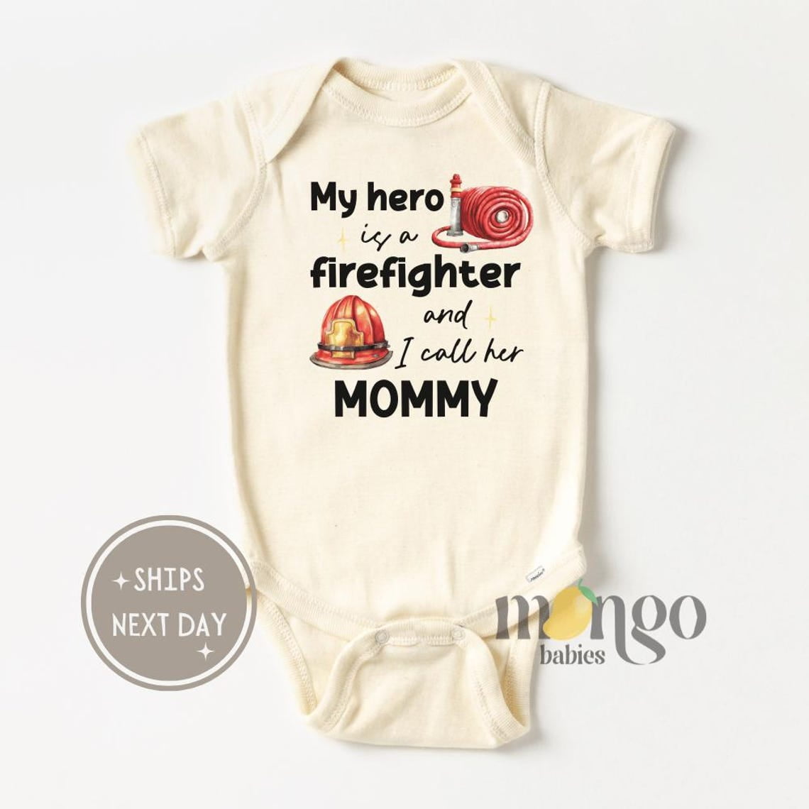 Luvly Cute Firefighter Baby Onesies® Band My Hero Is A Firefighter And ...