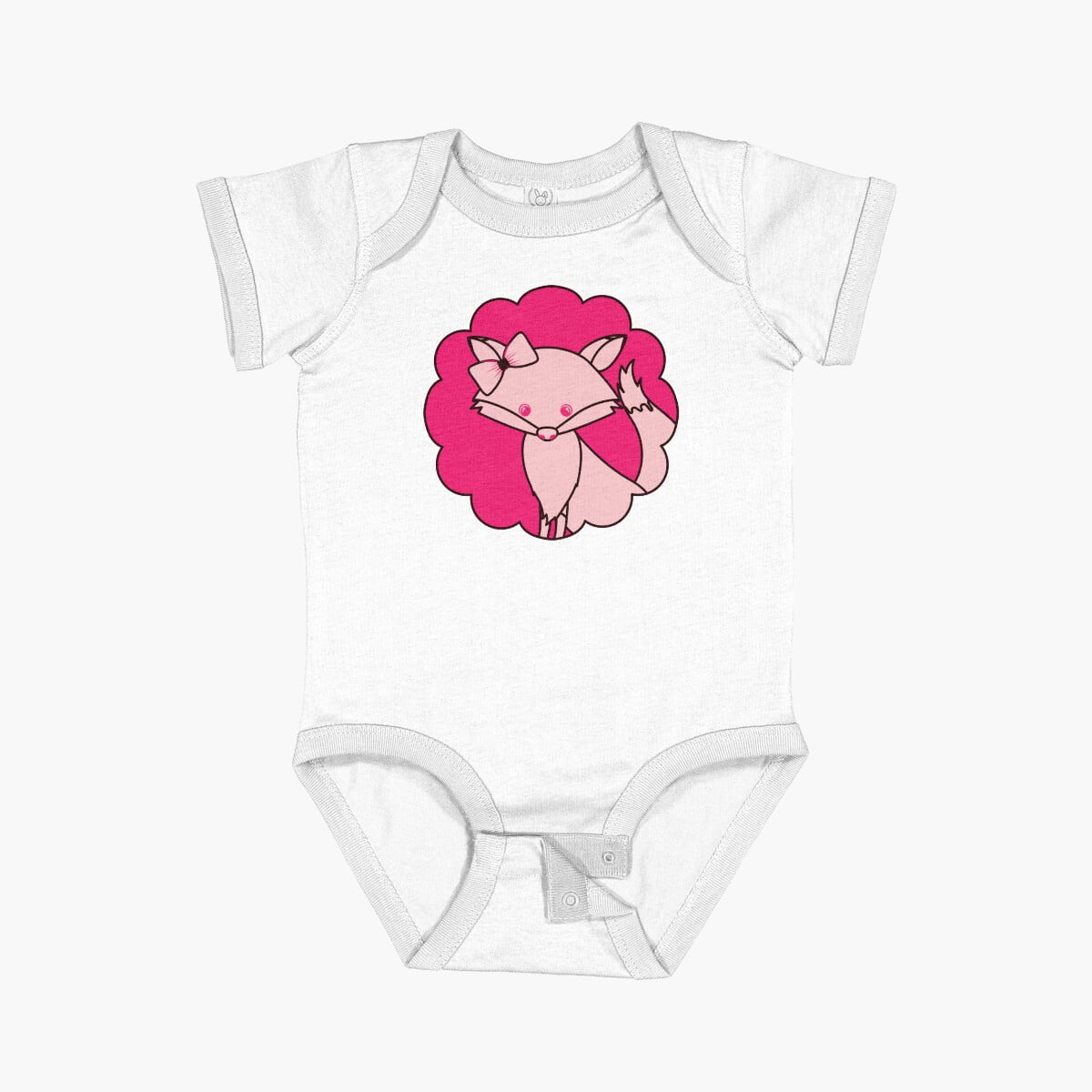 Luvly Cute Fox Girl Design Short Sleeve Baby One-Piece, New Born, Baby ...
