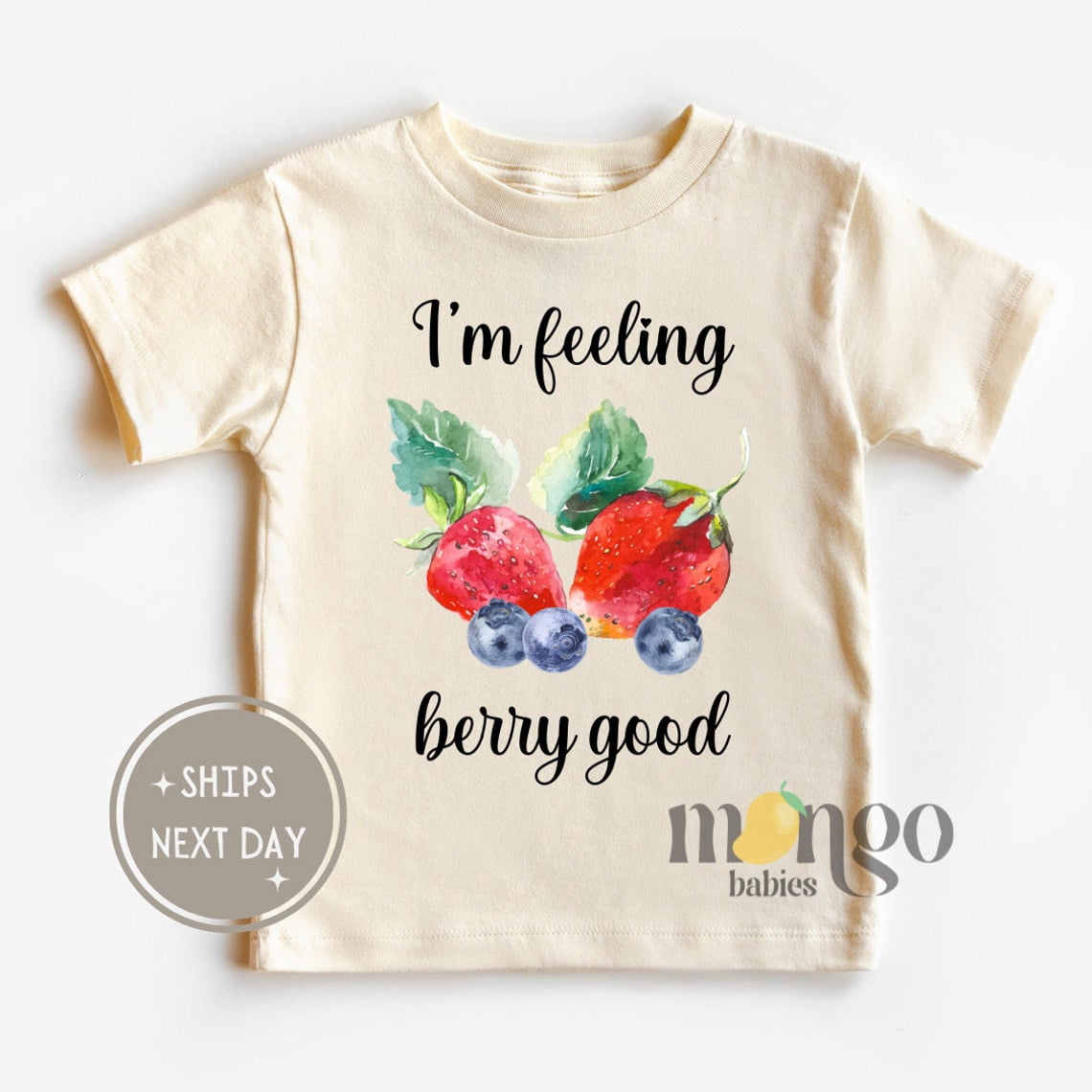 Luvly Cute Girls Tee I'M Feeling Berry Good Strawberry Blueberry Baby ...