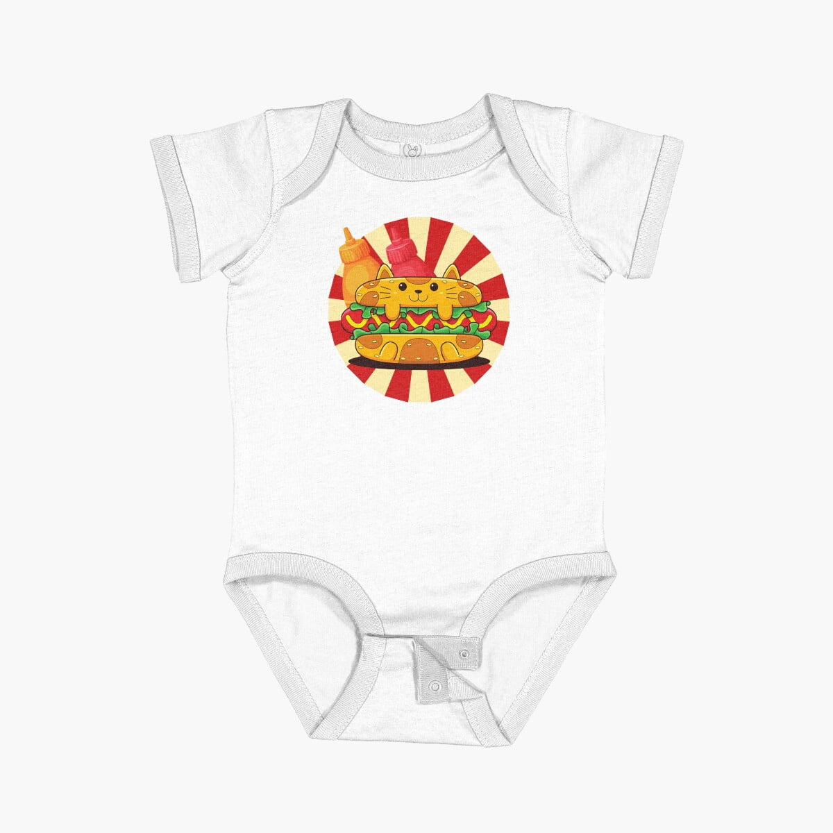 Luvly Cute Hot Dog Cat Short Sleeve Baby One-Piece, New Born, Baby ...