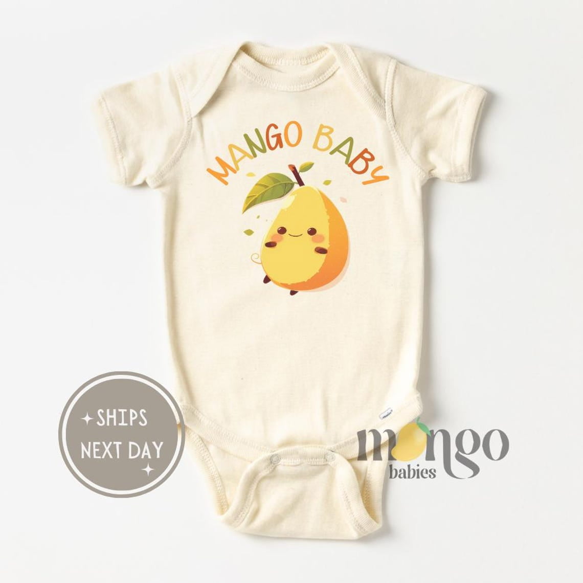 Luvly Cute Mango Baby Onesies® Brand Cute Baby Announcement Baby Shower ...
