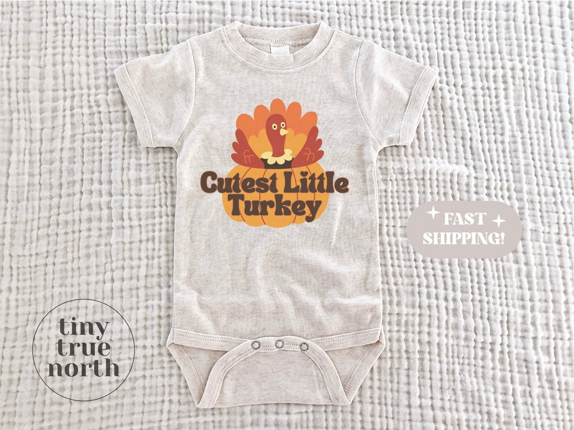 Luvly Cutest Little Turkey Shirt Kids - Thanksgiving Shirt For Toddlers ...