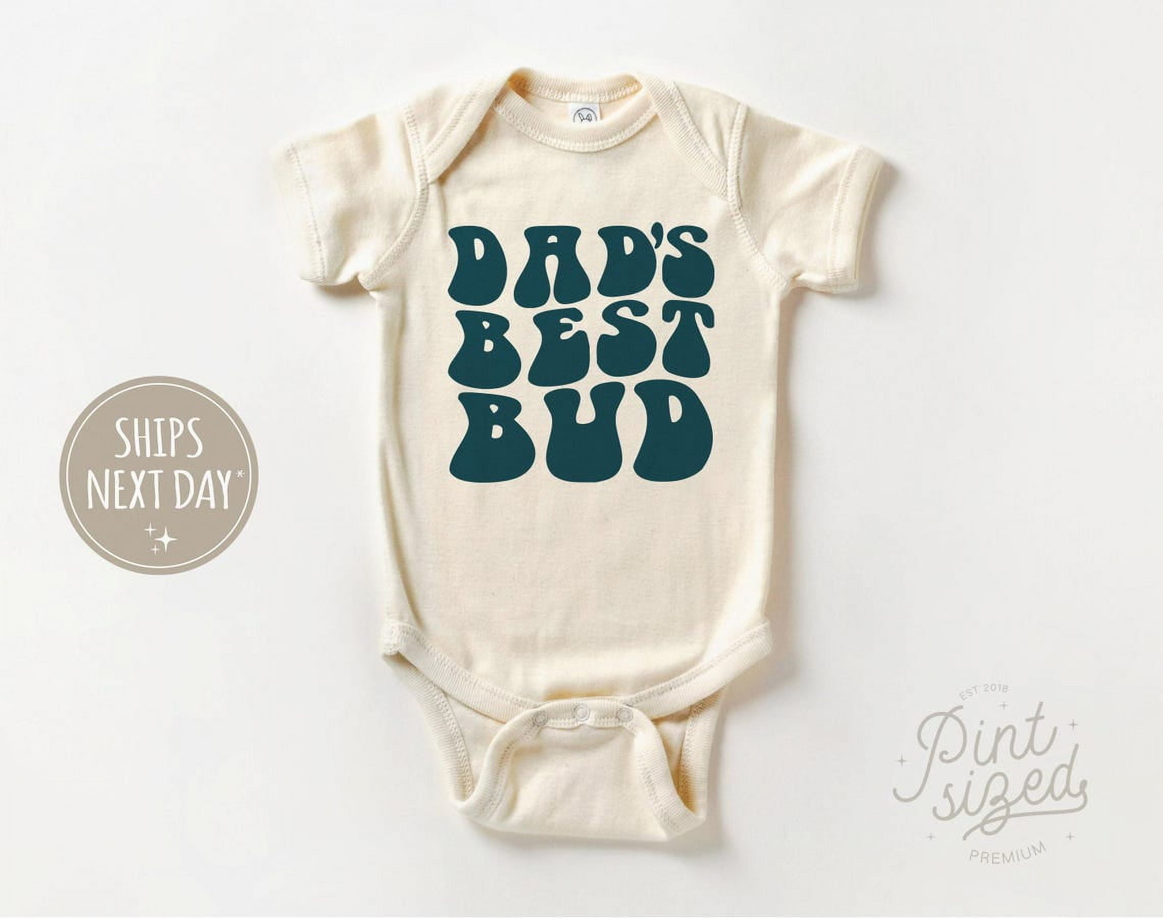Luvly Dad'S Best Bud Baby - Retro Bodysuit - Father'S Day Natural , New ...
