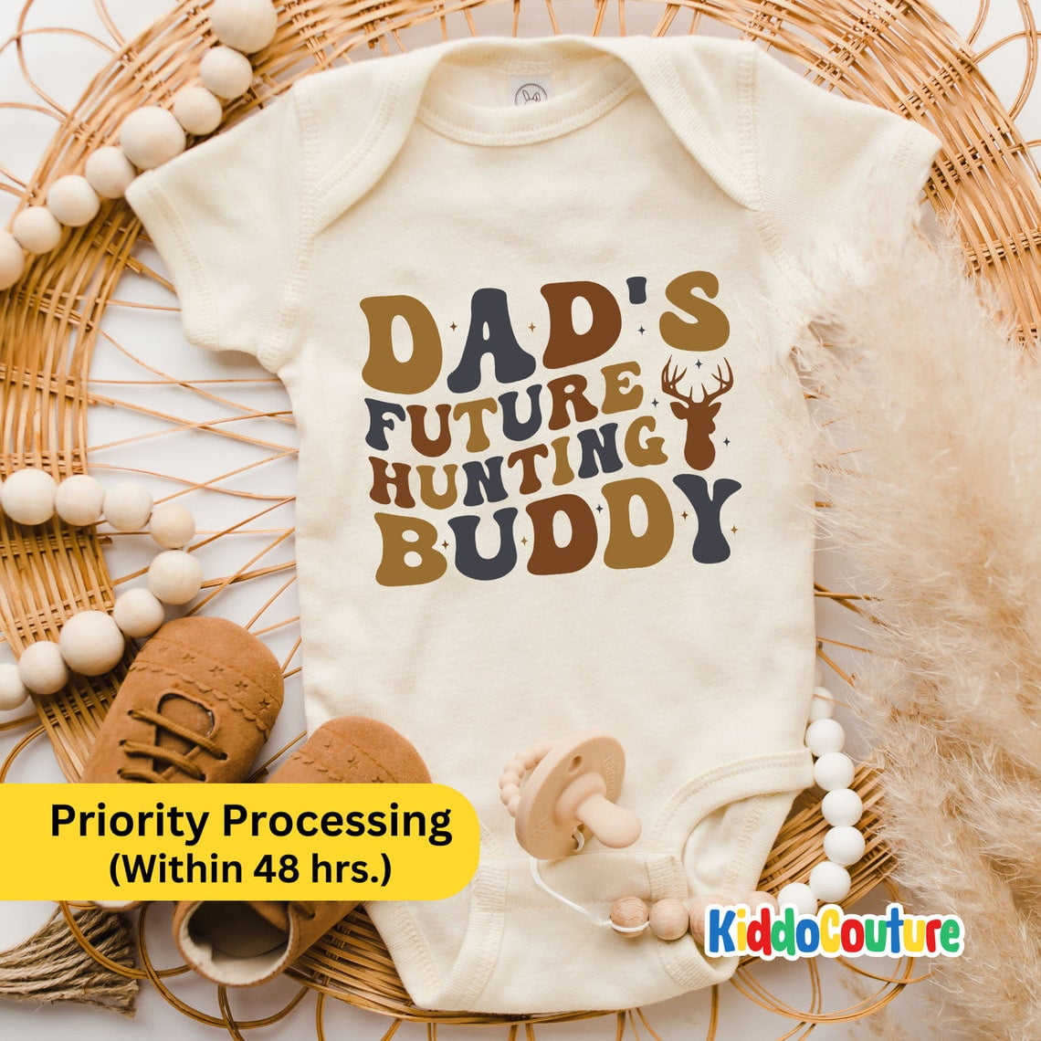Luvly Dad'S Future Hunting Buddy, Retro Future Hunter Bodysuit, Dad'S ...