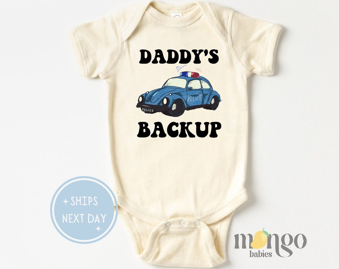 Luvly Daddy'S Backup Baby Onesies® Brand Police Officer Kid Policeman ...