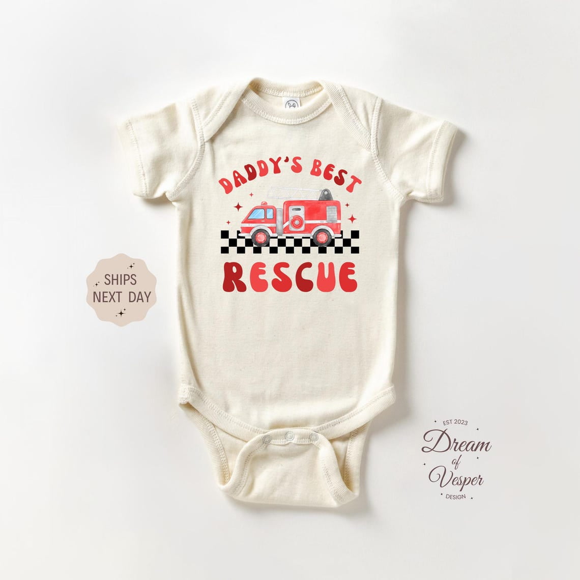 Luvly Daddy'S Best Rescue Baby , Retro Firefighter Dad Rescue, Father'S ...