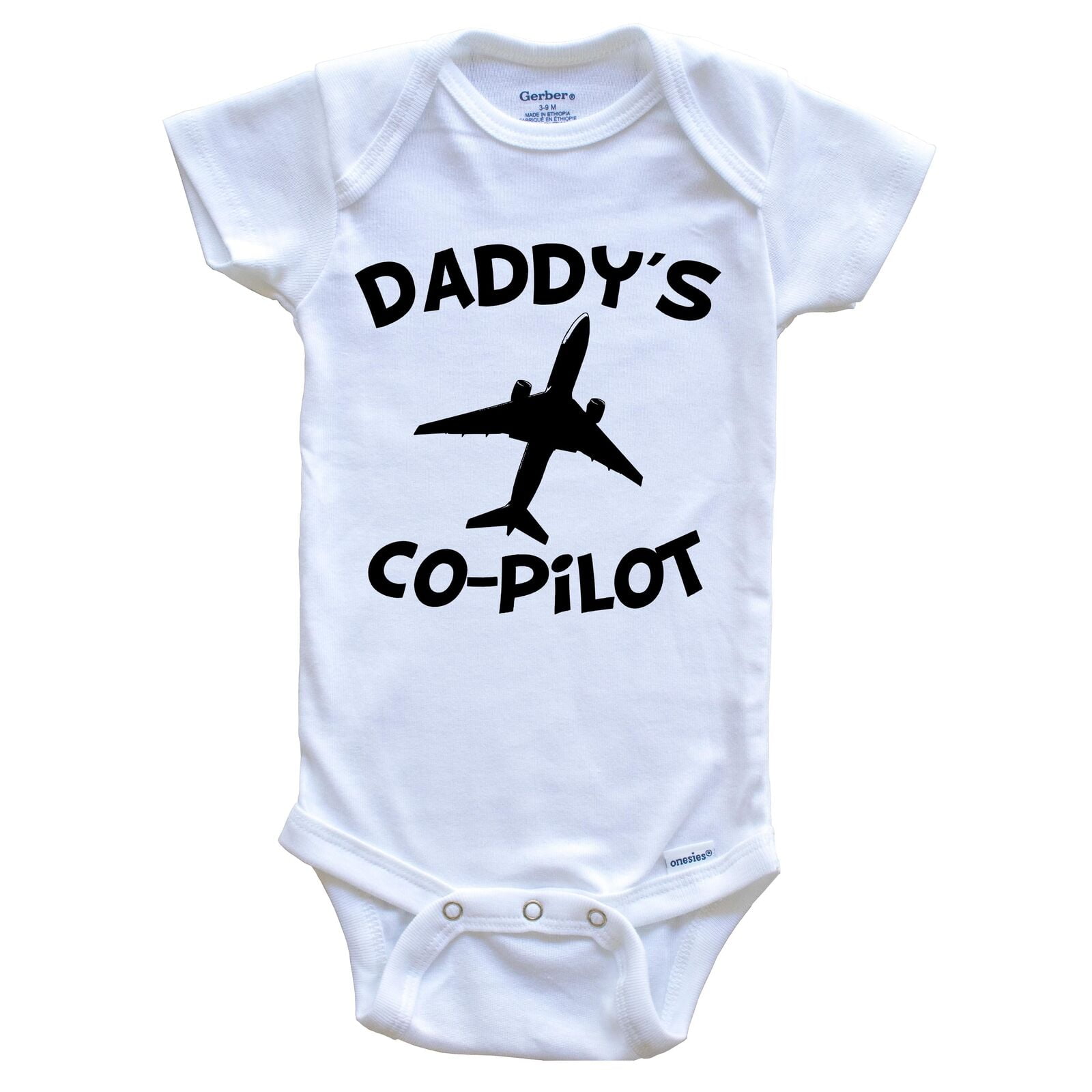 Luvly Daddy'S Co-Pilot Cute Airplane One Piece Baby Bodysuit, New Born ...