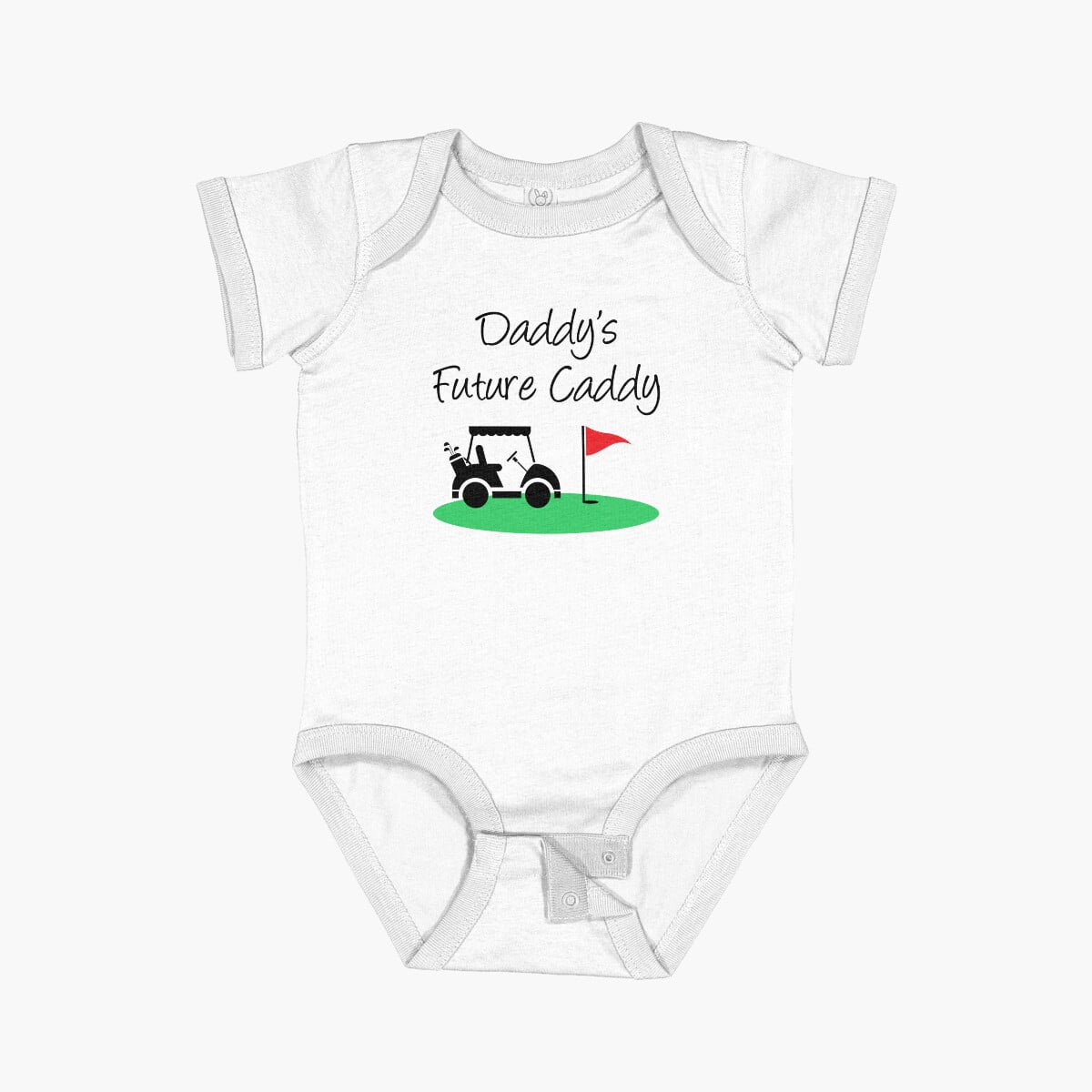 Luvly Daddy'S Future Caddy Golf Cart And Flag Icons Short Sleeve Baby ...