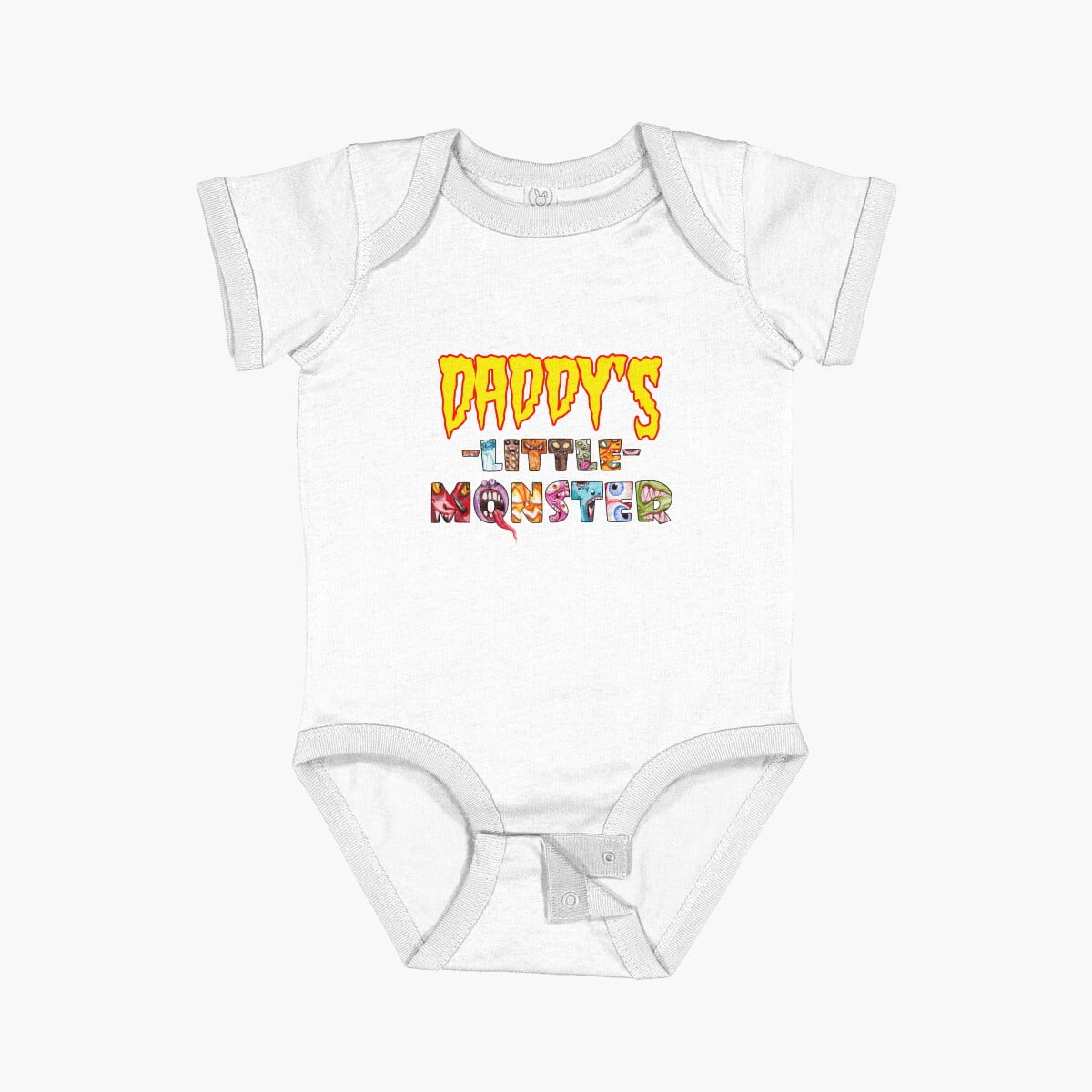 Luvly Daddy'S Little Monster - Halloween Horror Short Sleeve Baby One ...