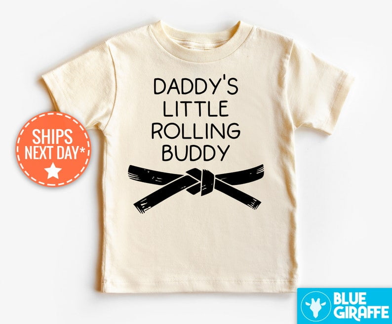 Luvly Daddy'S Little Rolling Buddy Kids Shirt, Cute Brazilian Jiu Jitsu ...