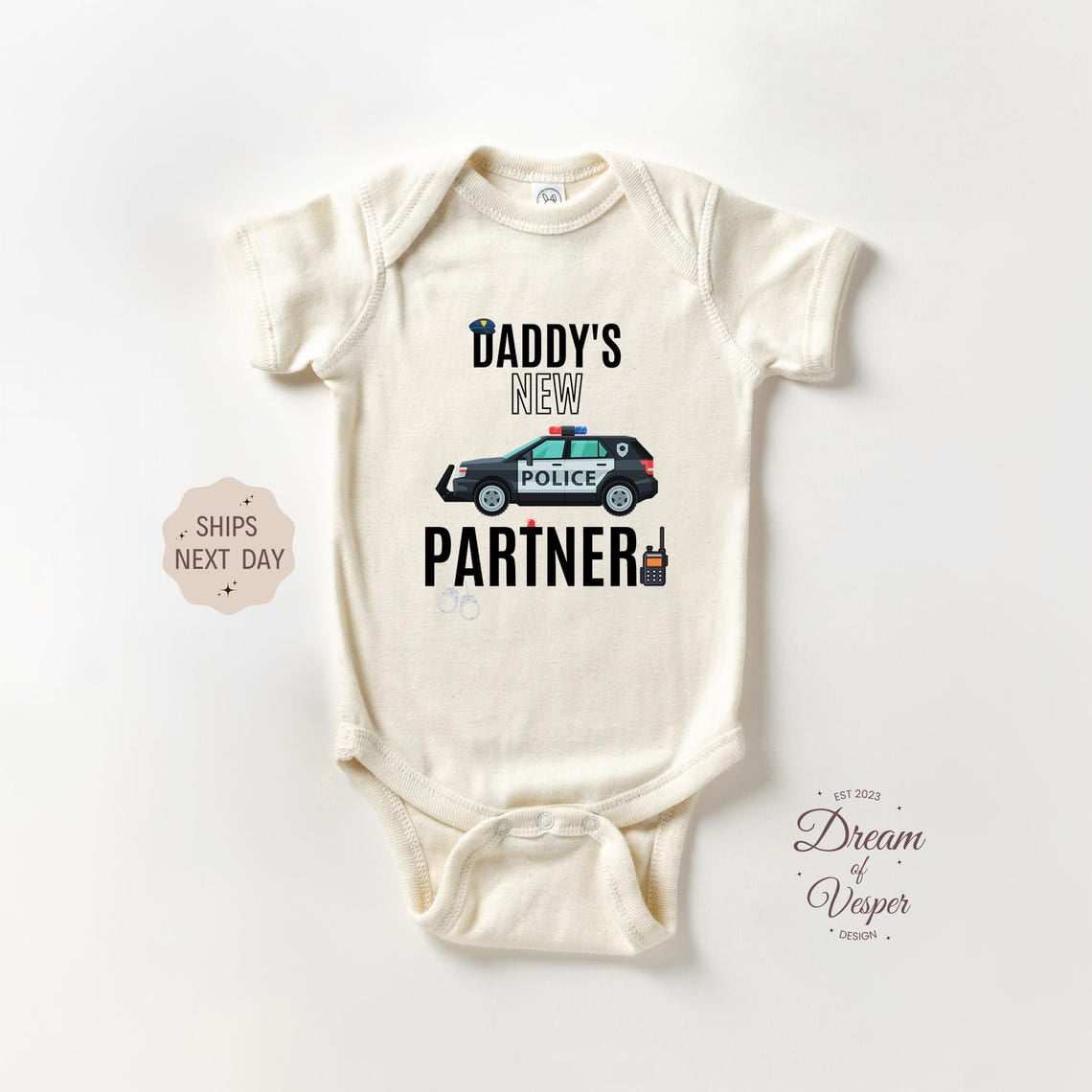 Luvly Daddy'S New Partner, Fathers Day Bodysuit, Daddy'S Patrol Buddy ...