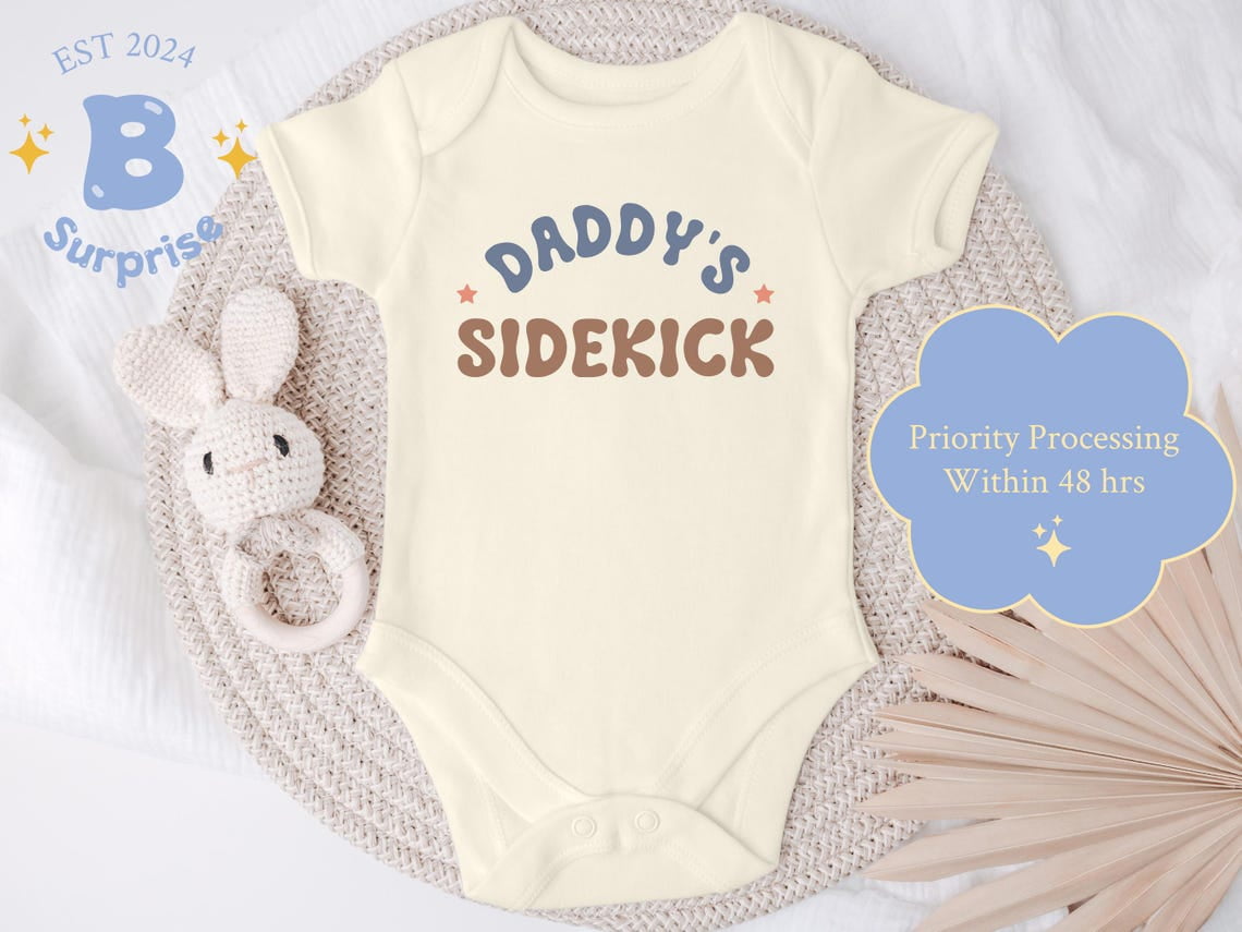 Luvly Daddy'S Sidekick - Retro Daddy & Me Bodysuit - Funny Neutral Baby ...