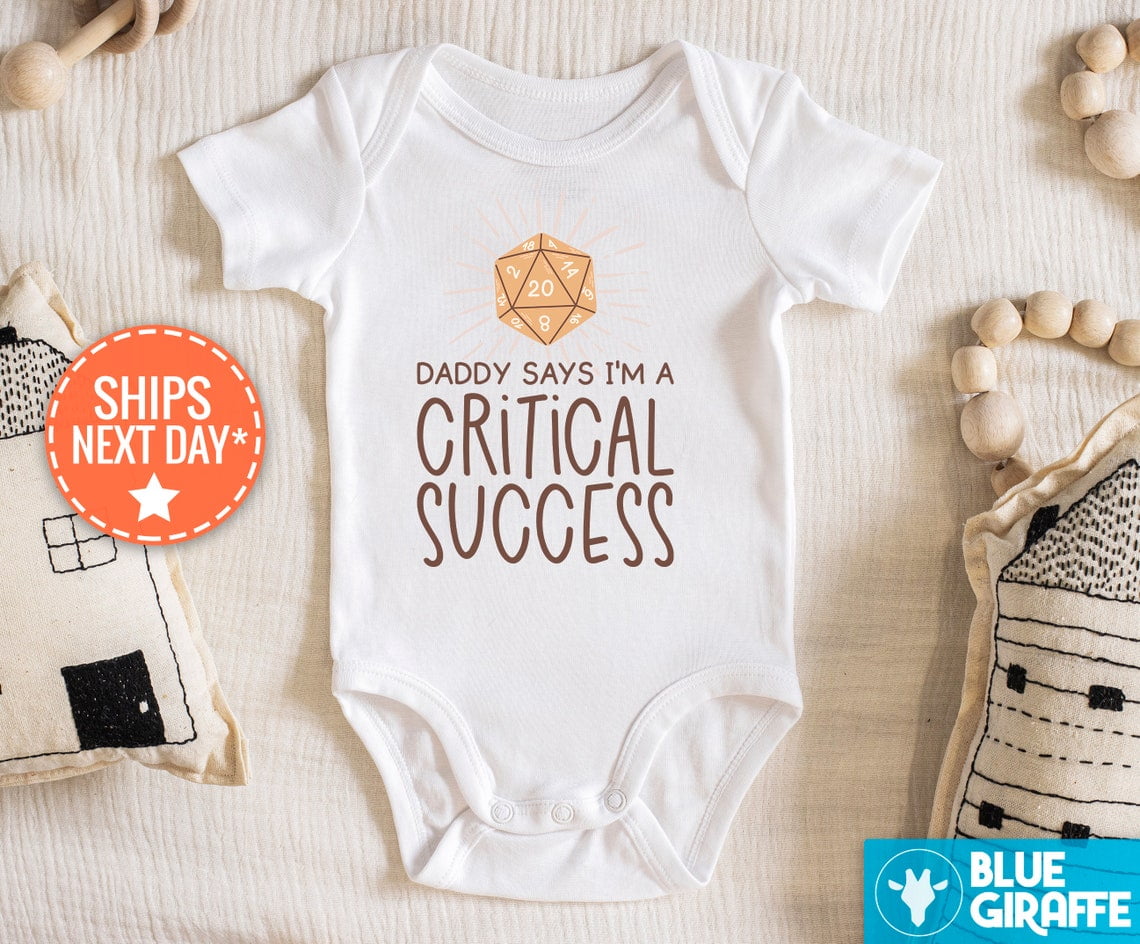 Luvly Daddy Says I'M A Critical Success, Dnd Baby Bodysuit, Gaming Dice ...