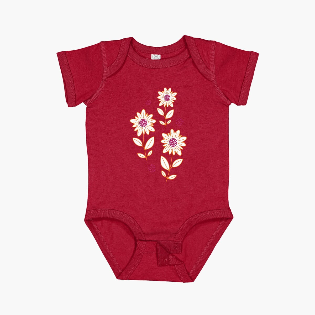 Luvly Daisy Daisy In White & Orange On Dark Magenta (Pattern) Short ...