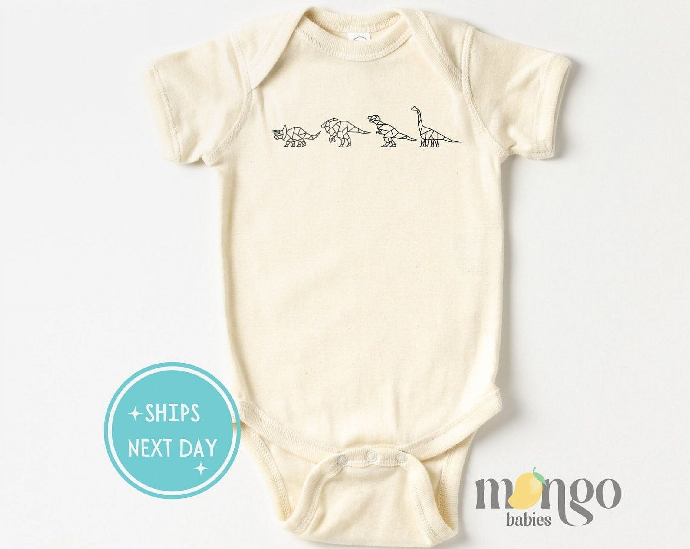 Luvly Dinosaur Baby Onesies® Brand Origami Simple Natural Baby Dinosaur ...