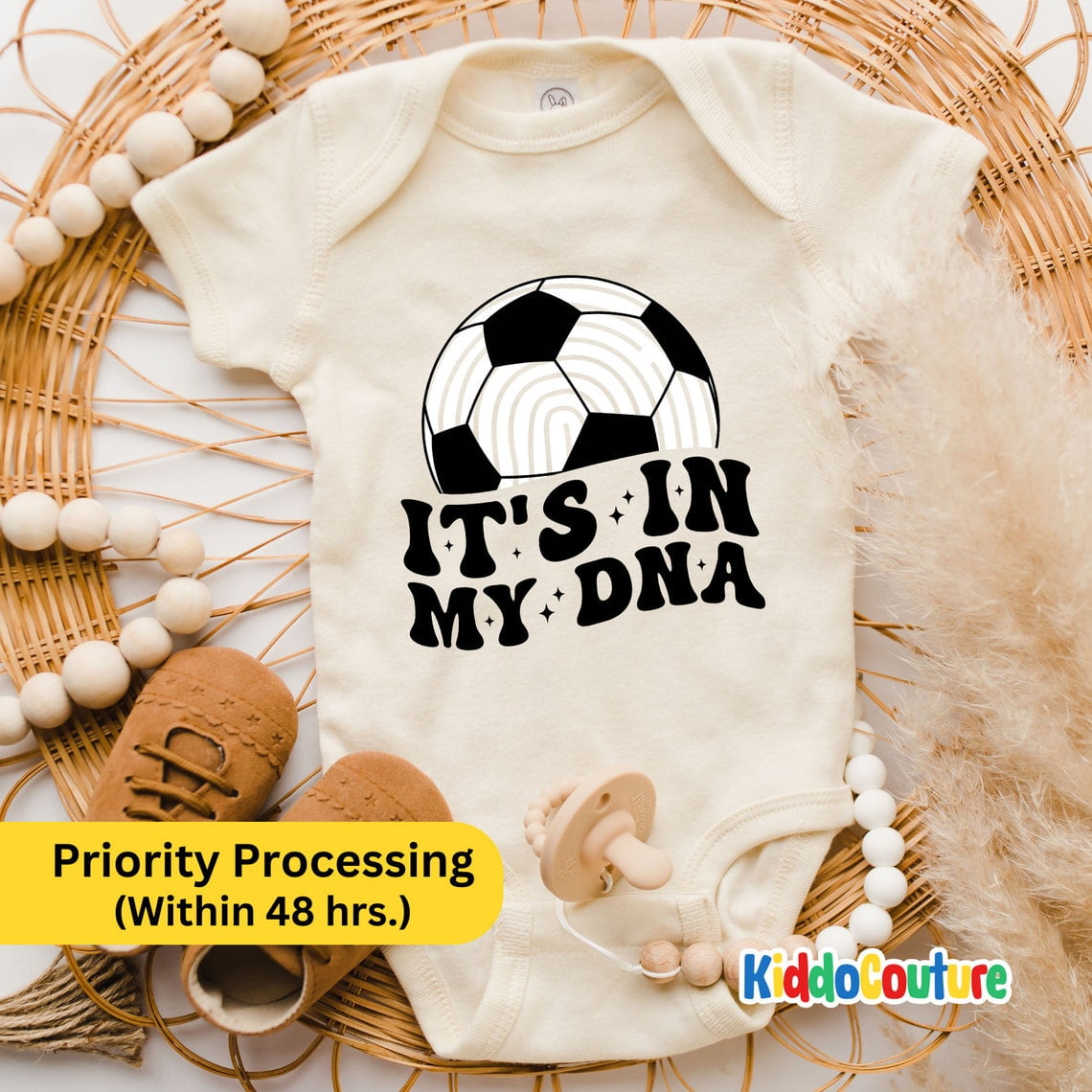 Luvly It'S In My Dna Baby, Retro Soccer Baby Bodysuit, Future Soccer ...
