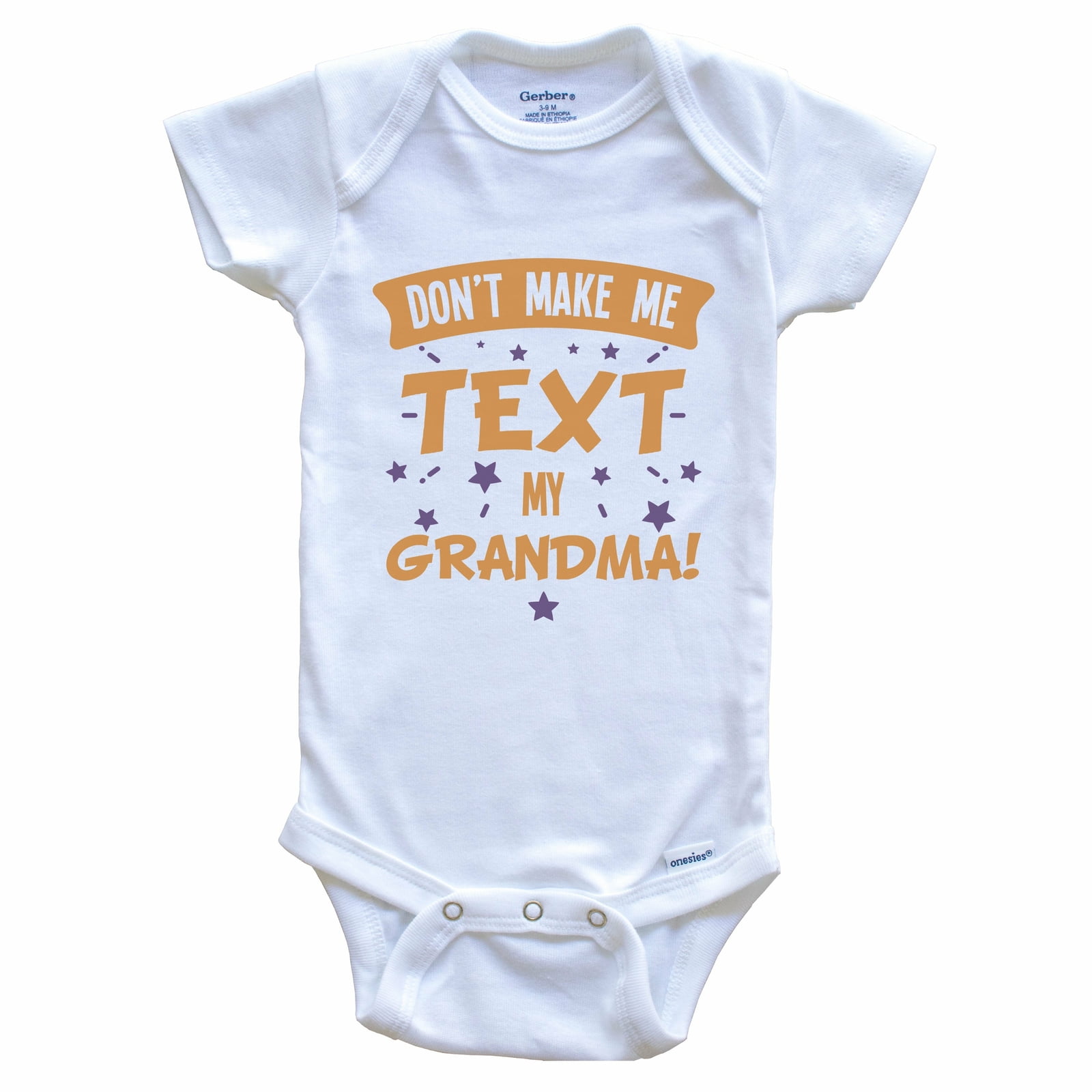Luvly Don'T Make Me Text My Grandma Funny Grandchild Baby Bodysuit, New ...