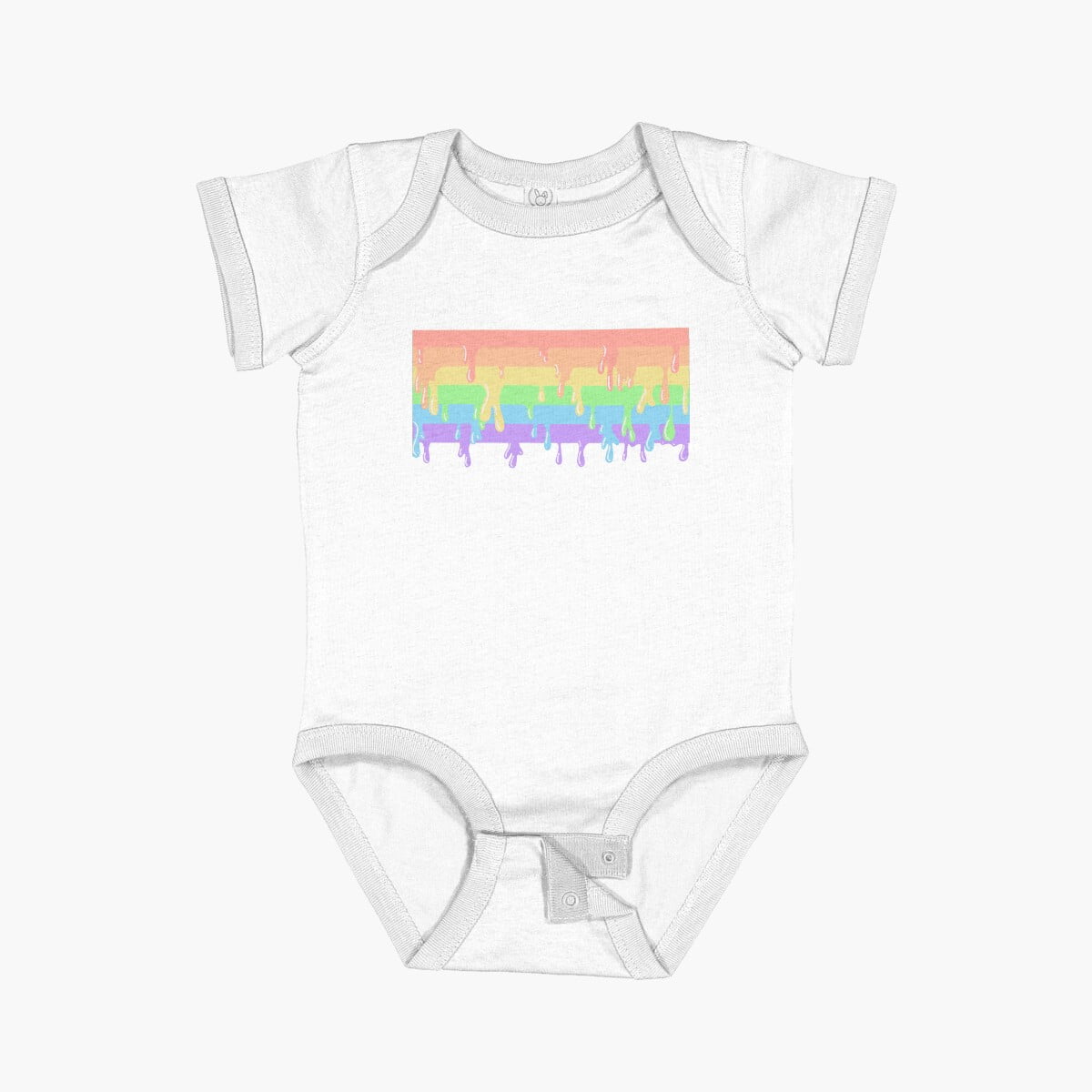 Luvly Dripping Pastel Rainbow Short Sleeve Baby One-Piece, New Born ...