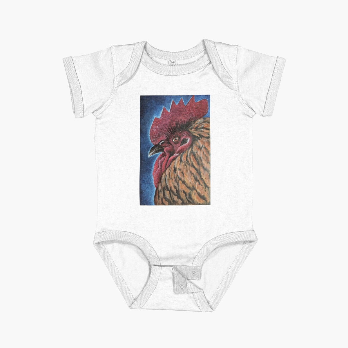 Luvly Elegant Rooster Profile Short Sleeve Baby One-Piece, New Born ...