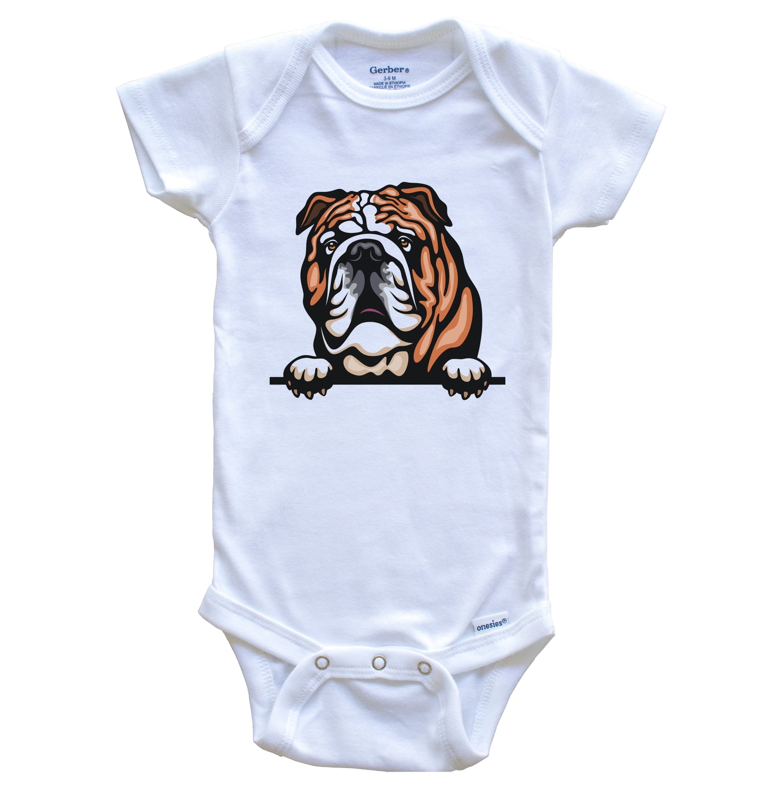 Luvly English Bulldog Dog Breed Cute One Piece Baby Bodysuit V2, New ...