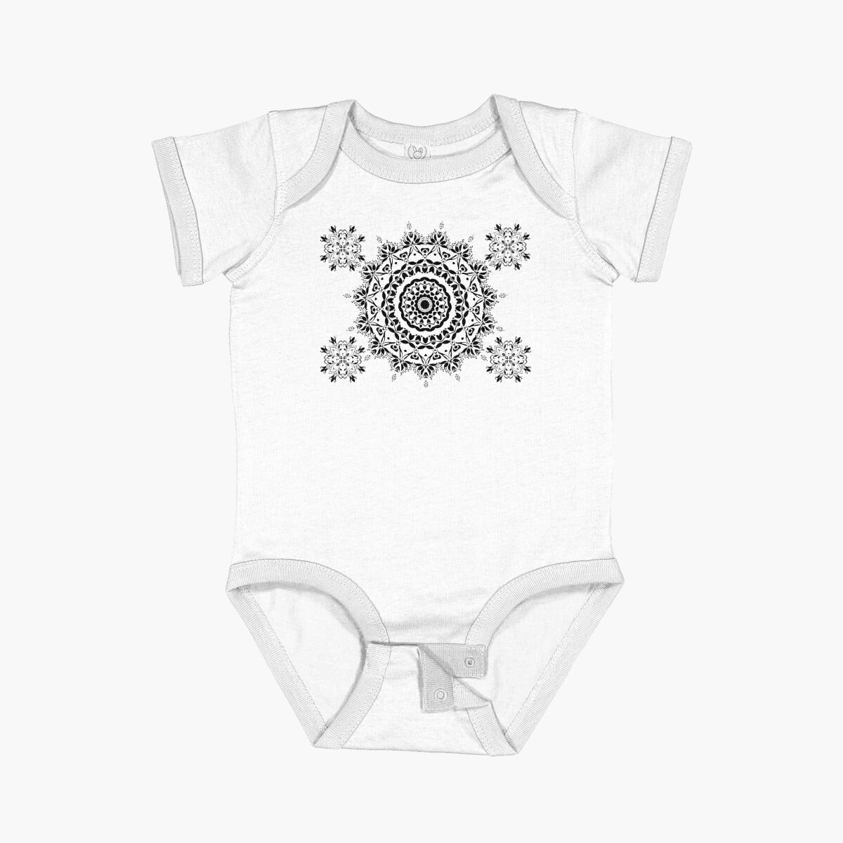 Luvly Fancy Symmetrical Black And Green Mandala Pattern Short Sleeve ...