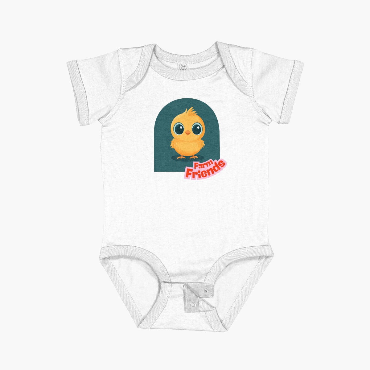 Luvly Farm Friends – Fluffy Chick Short Sleeve Baby One-Piece, New Born ...