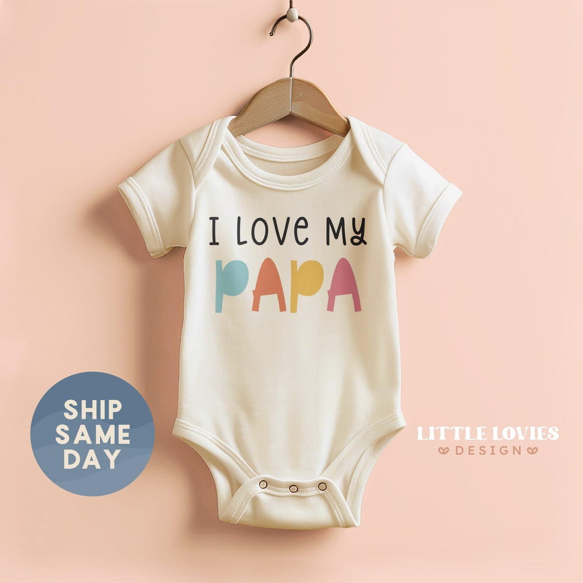 Luvly Father'S Day Baby Onesies® Brand, I Love My Papa Bodysuit, Cute ...