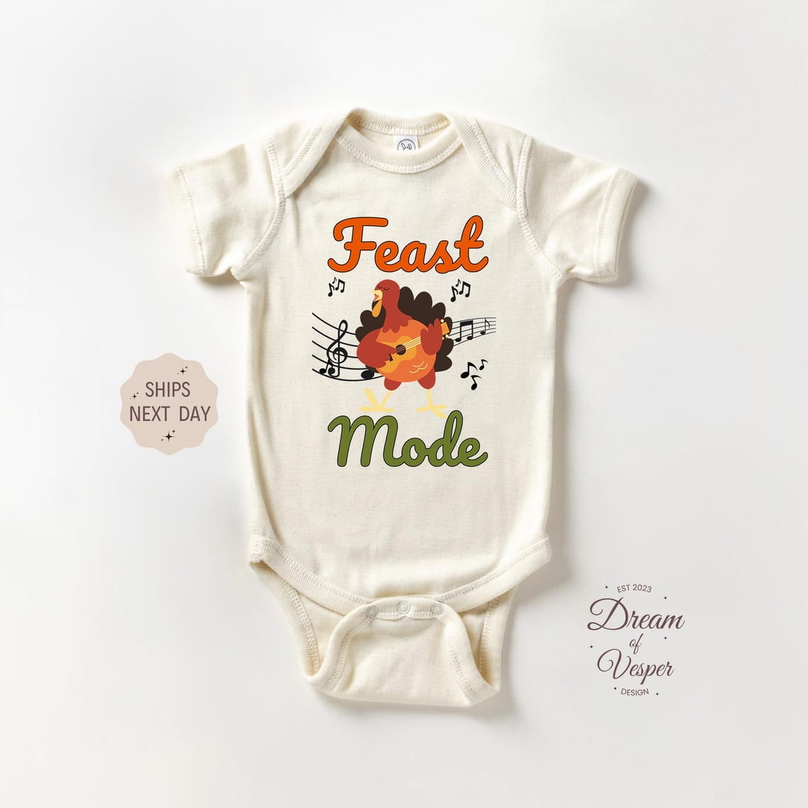 Luvly Feast Mode, Newborn Bodysuit, First Thanksgiving Baby Bodysuit ...