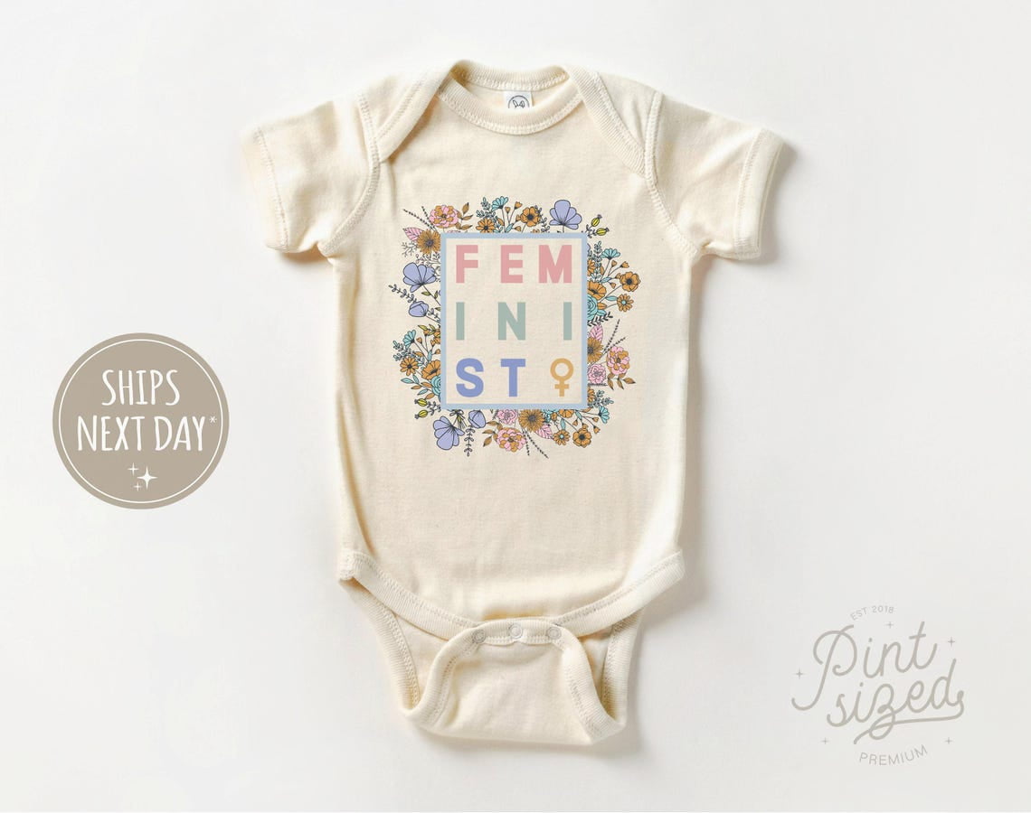 Luvly Feminist Girl - Boho Activism Bodysuit - Cute Natural Baby , New ...