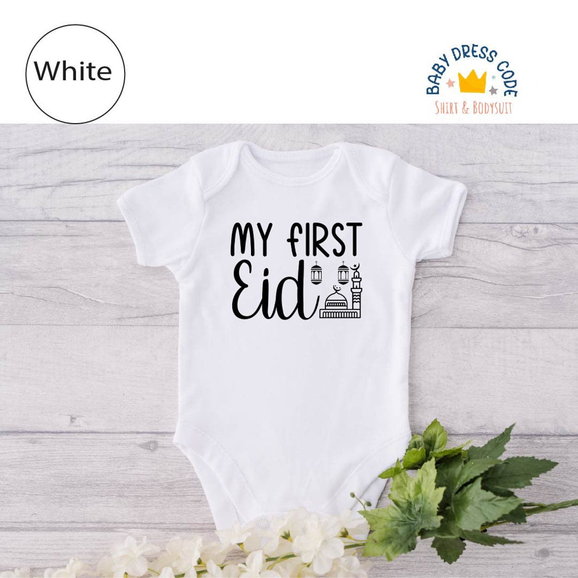 Luvly My First Eid Baby Bodysuit, First Eid Onesies®, Eid Baby Bodysuit ...