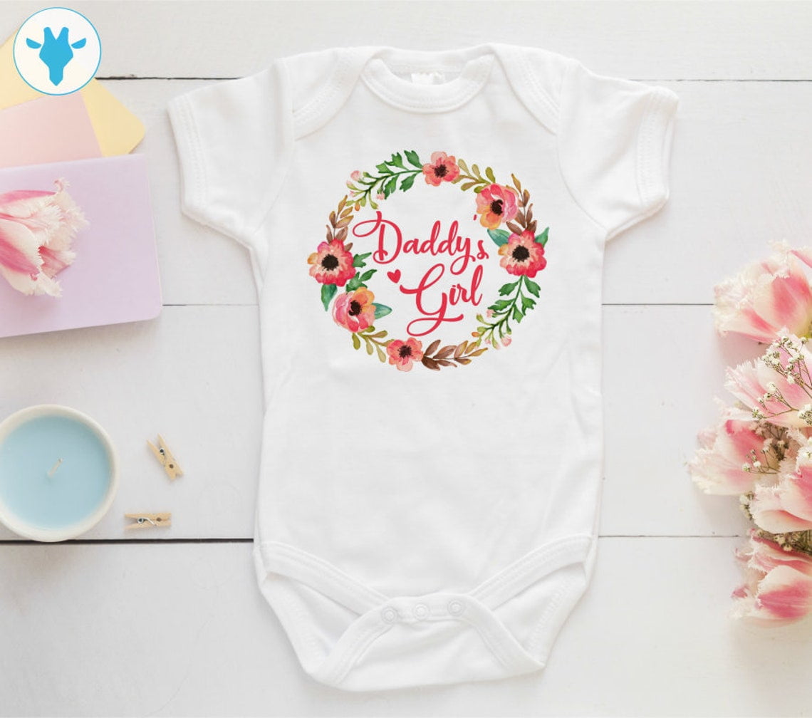 Luvly Floral Daddy'S Girl Bodysuit, Boho Baby Girl Clothes, Cute Baby Girl Gift, Baby Shower ...