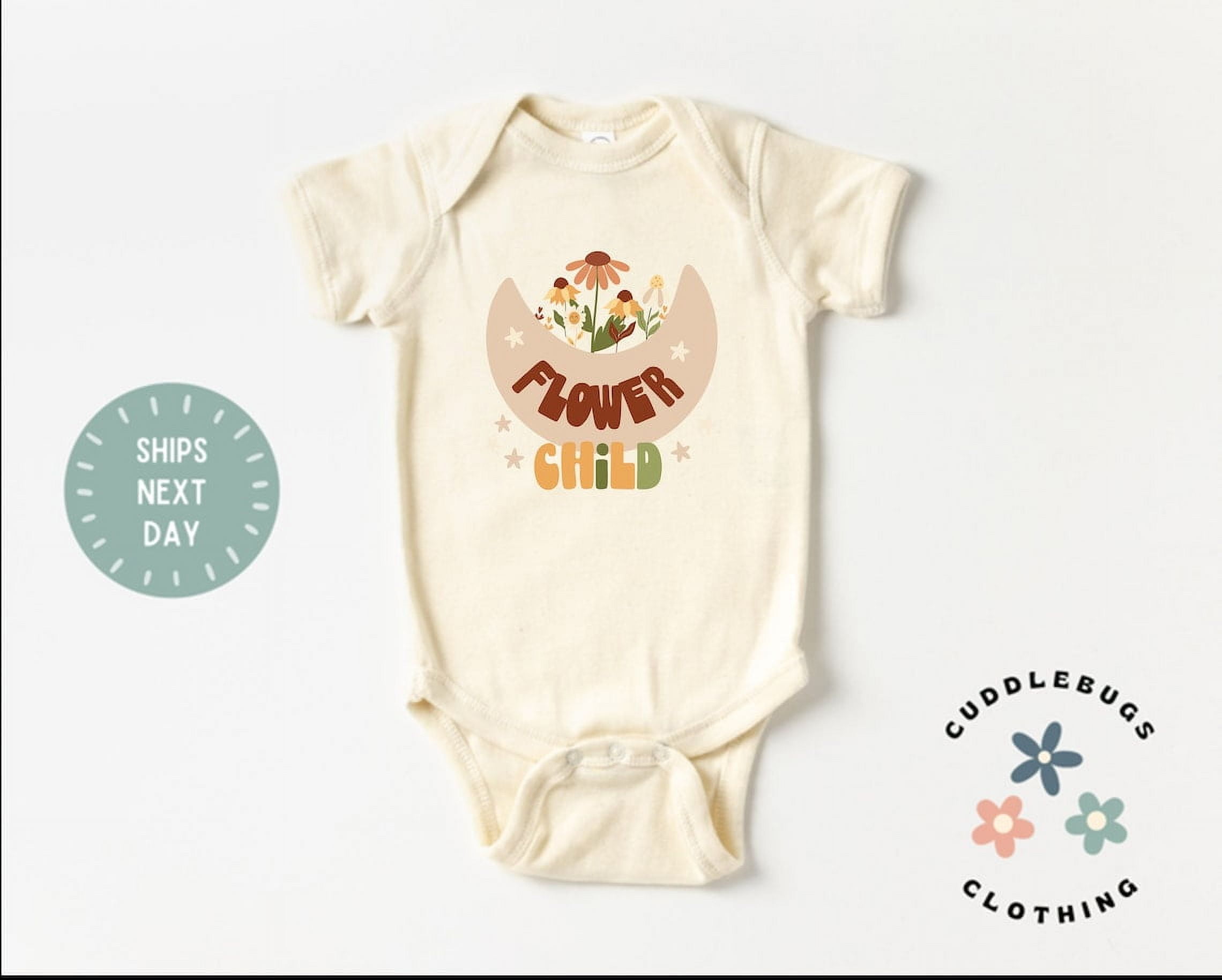 Luvly Flower Child Baby Onesies® Bodysuit - Boho Wildflower Baby Bodysuit - Hippie Flower Girl ...