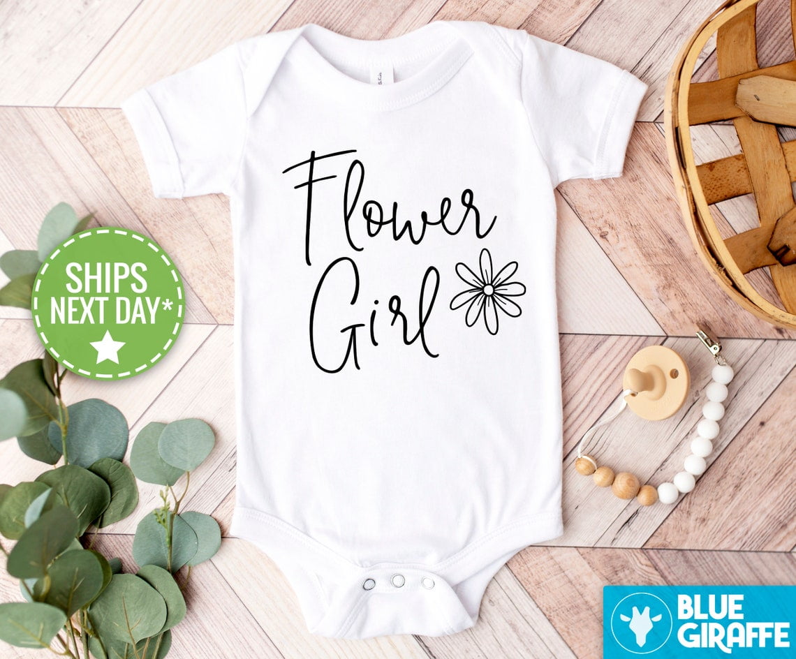 Luvly Flower Girl, Cute Baby Announcement, Flower Girl Bodysuit, Cute Wedding Flower Girl Shirt ...