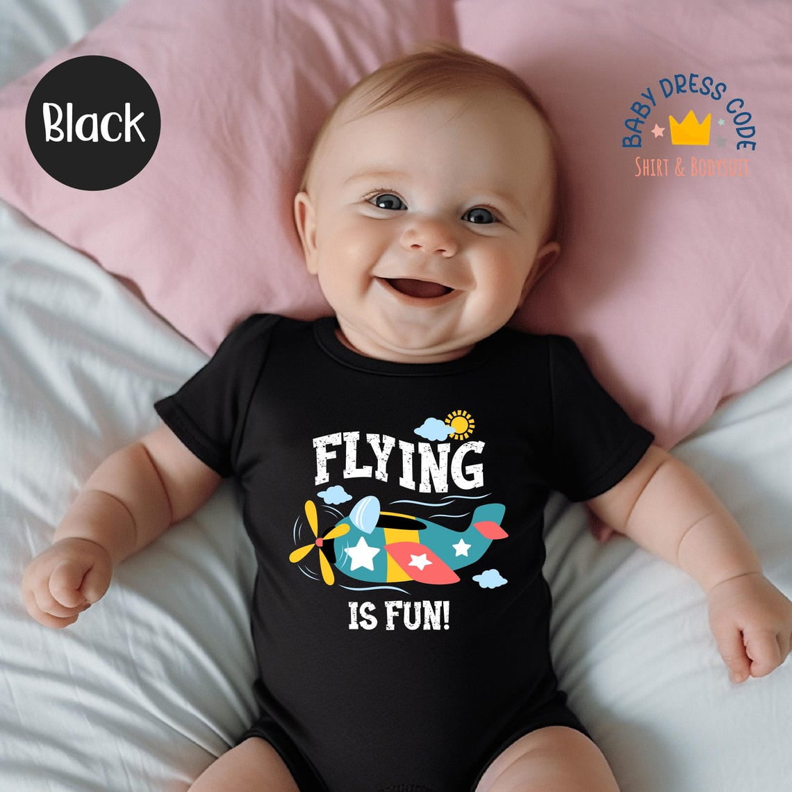 Luvly Flying Is Fun Baby Bodysuits, First Time Flyer Toddler Shirts, Aviation Baby Shower Gifts ...