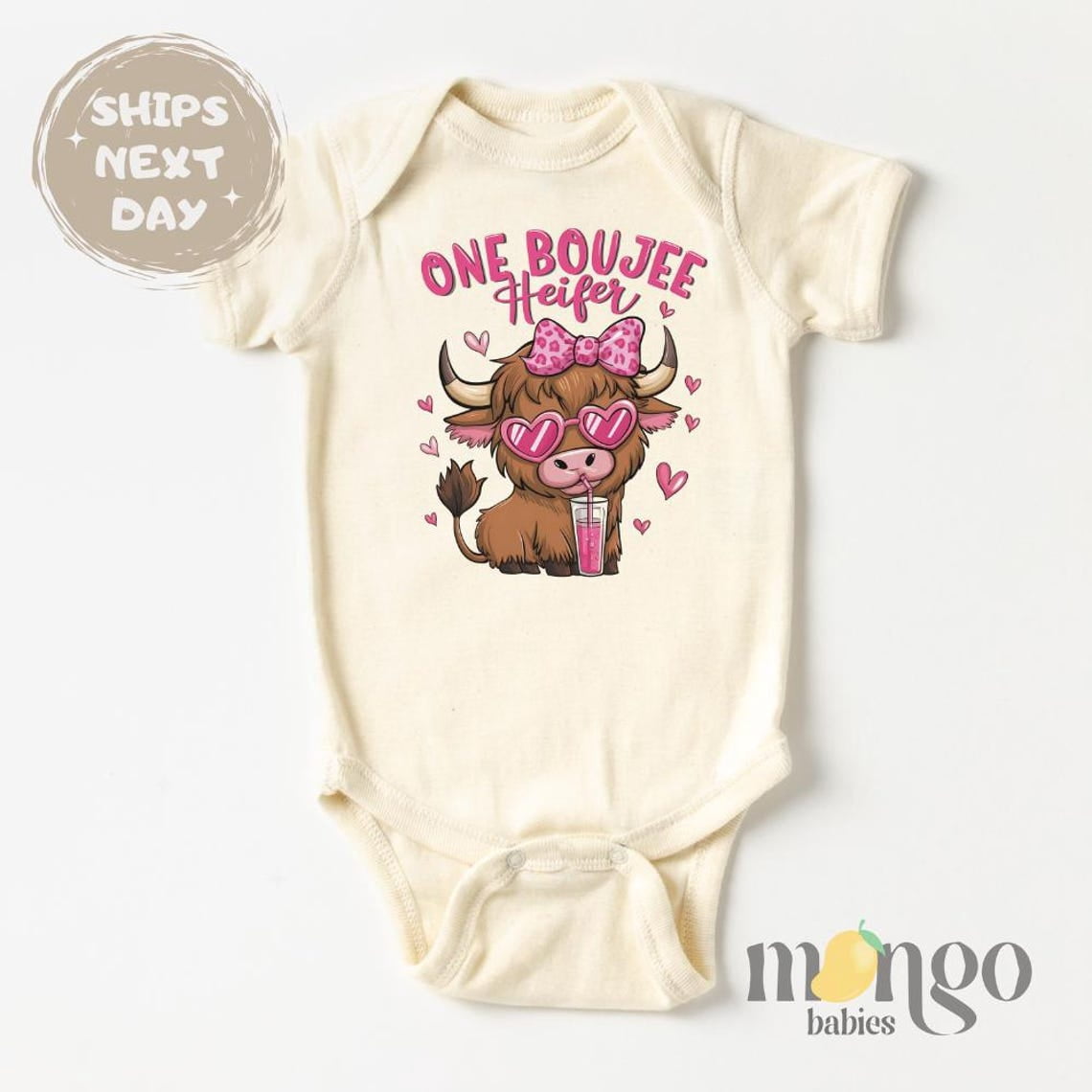 Luvly Funny Baby Onesies® Brand One Boujee Heifer Girl Tshirt Outfit ...